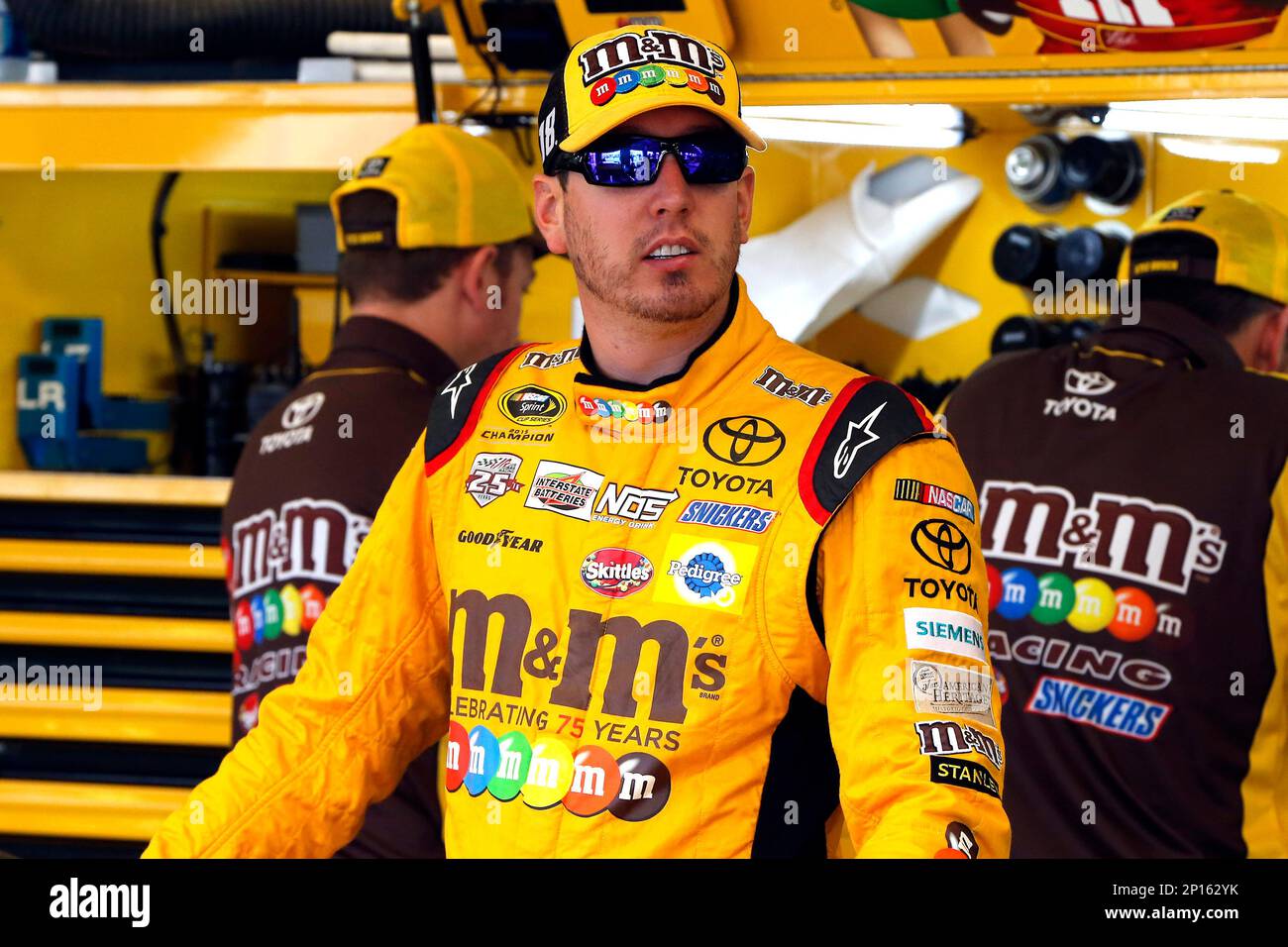 Kyle Busch, M&M's 75th Anniversary Toyota Camry during practice for the ...