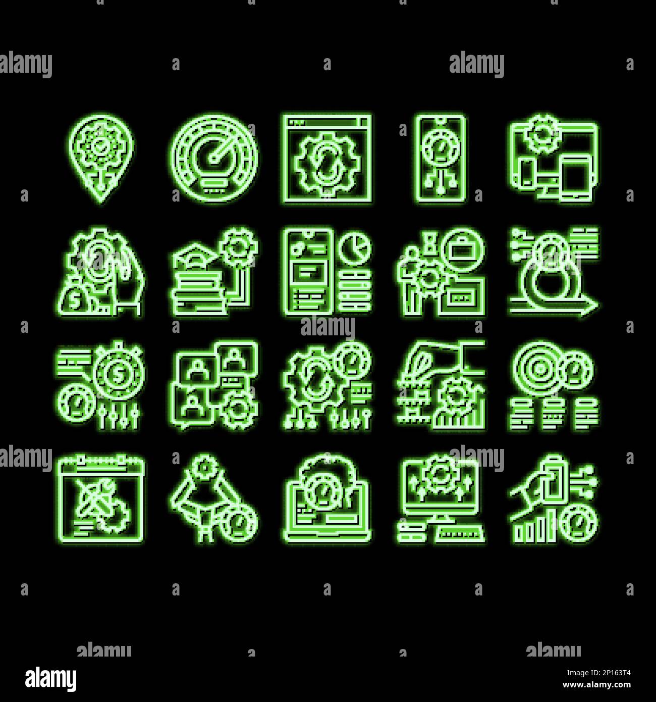 Optimize Operations neon glow icon illustration Stock Vector Image & Art - Alamy