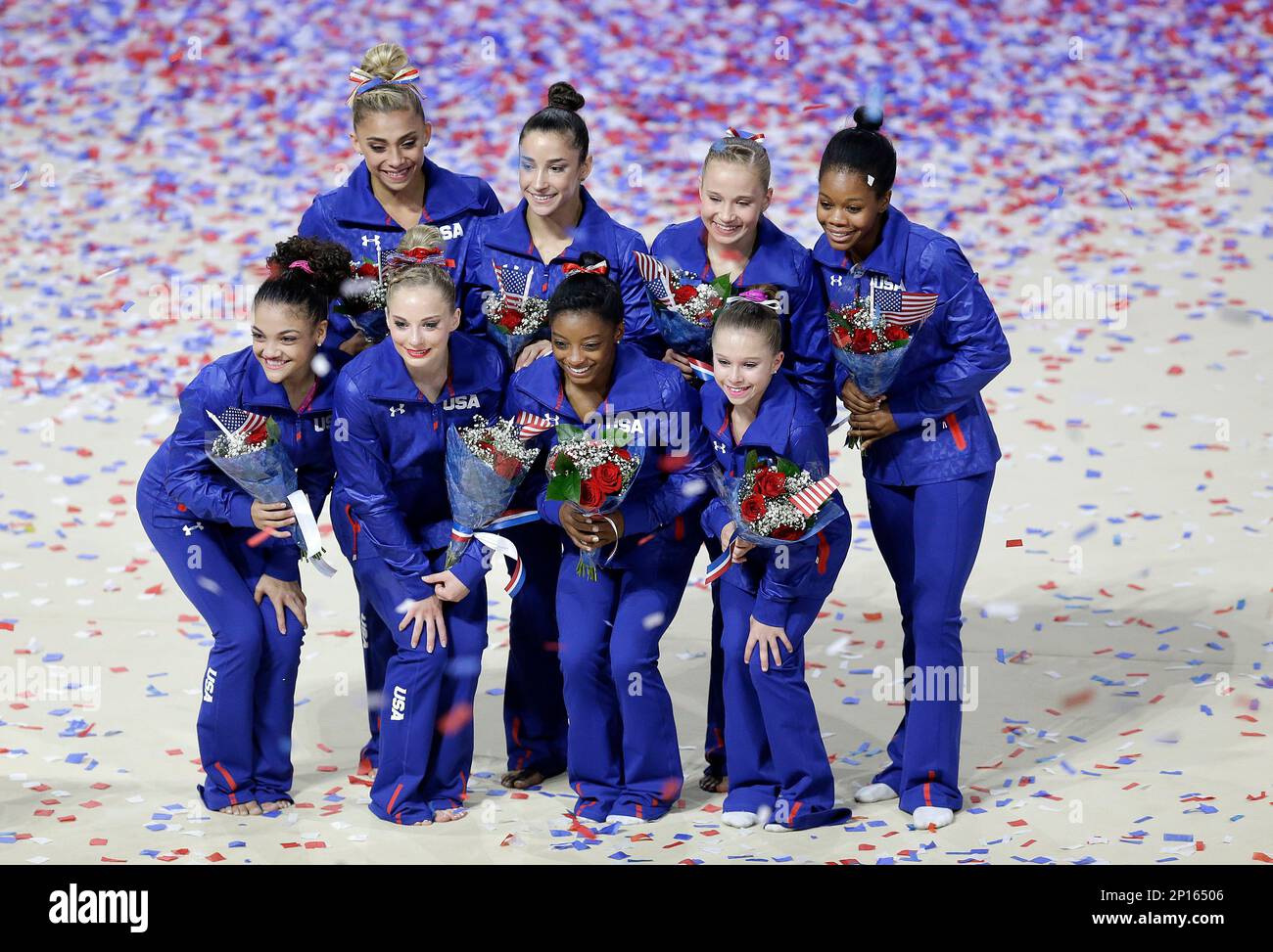 U.S. Olympic women's gymnastics team members Ashton Locklear, clockwise ...