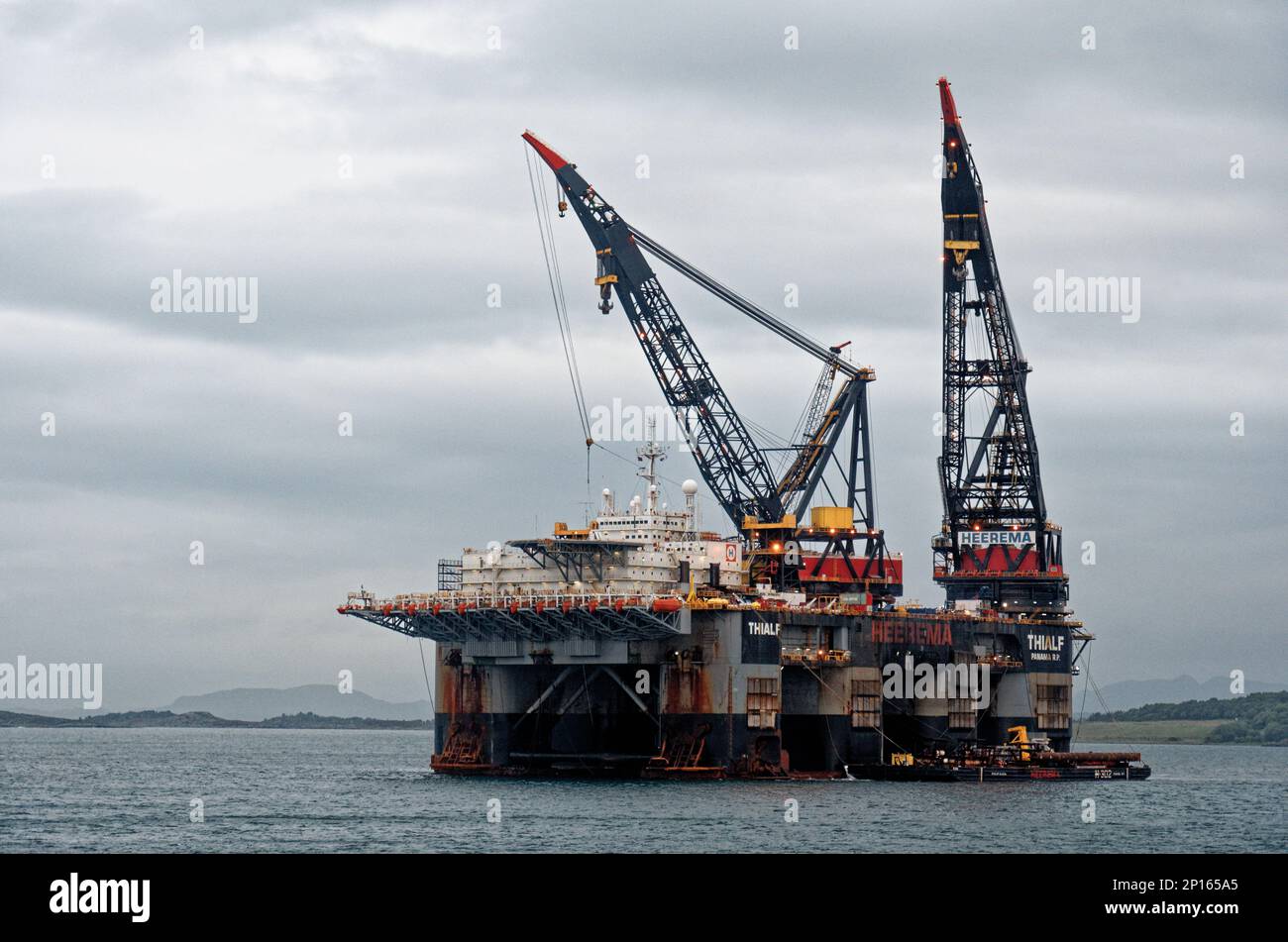 Thialf - world's largest deep water construction vessel anchored off ...