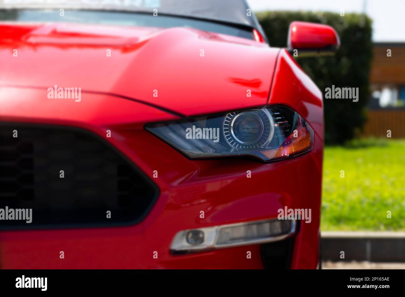 A Headlight lamp of new cars,Close up detail on one of the LED ...