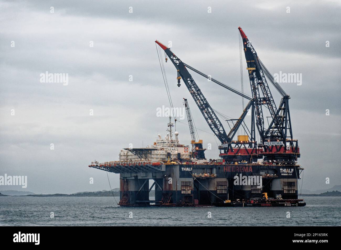 Thialf - world's largest deep water construction vessel anchored off ...