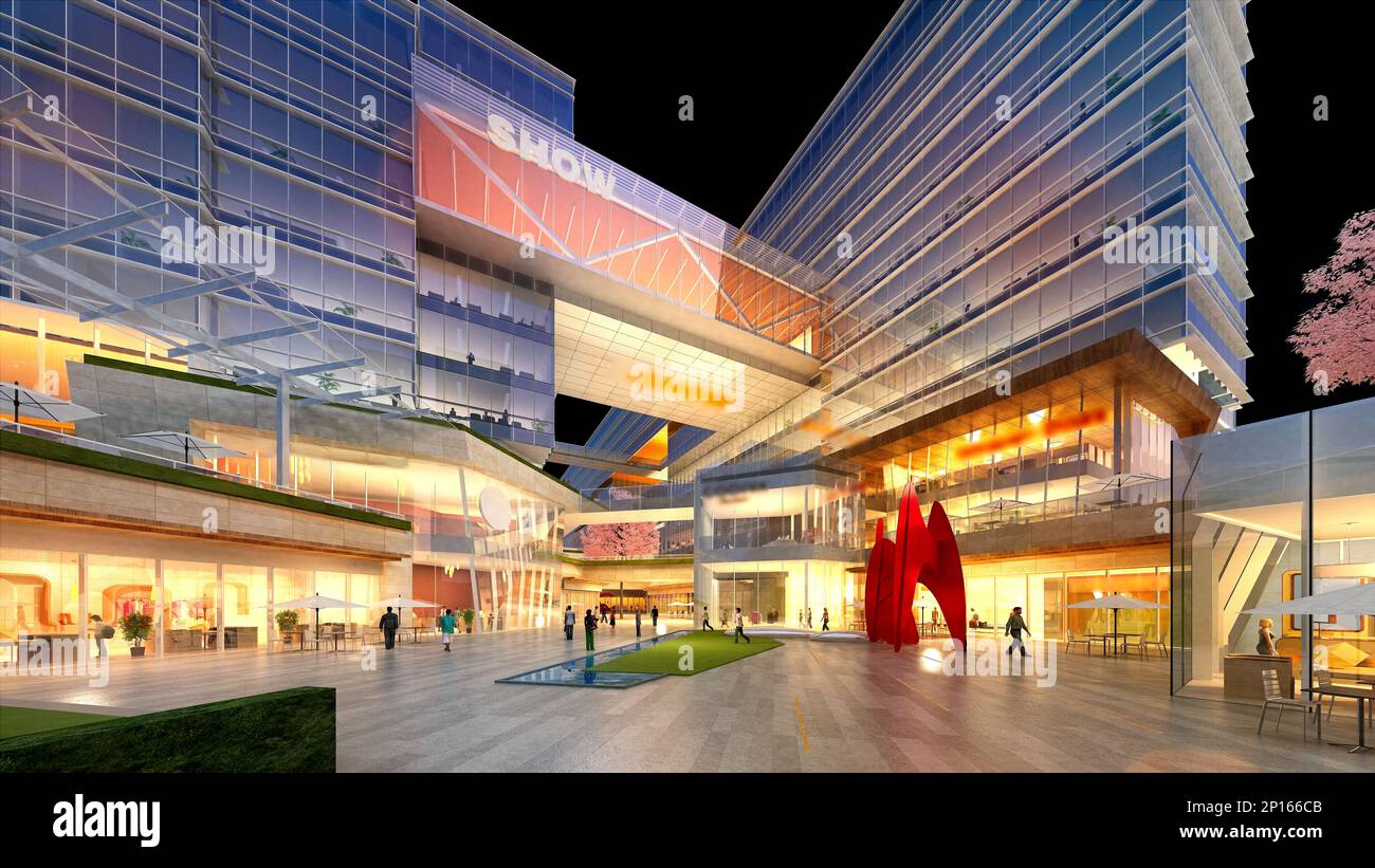 3d render of shopping mall exterior view Stock Photo - Alamy