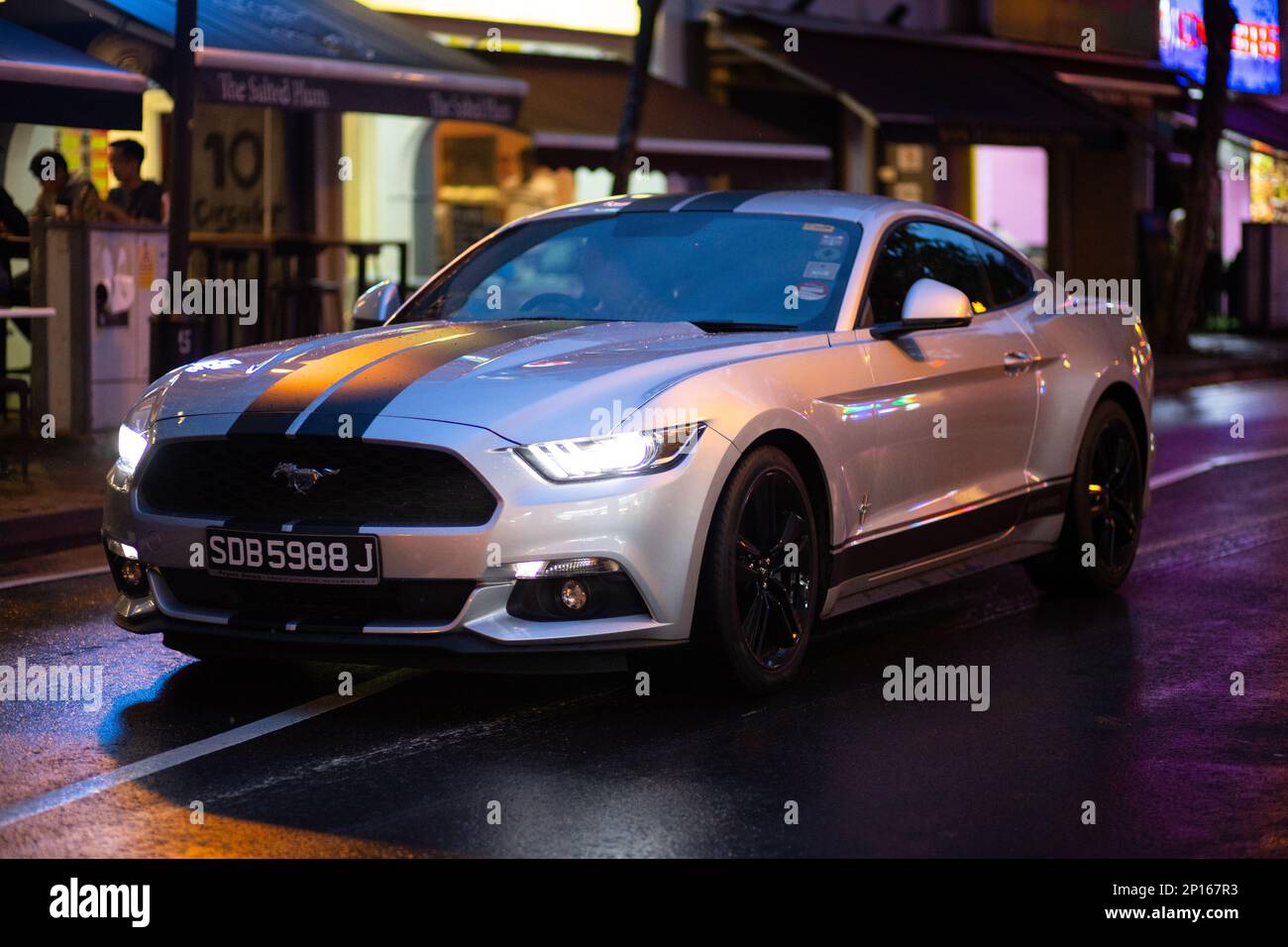 Ford Mustang Driving at Night, Singapore Stock Photo - Alamy