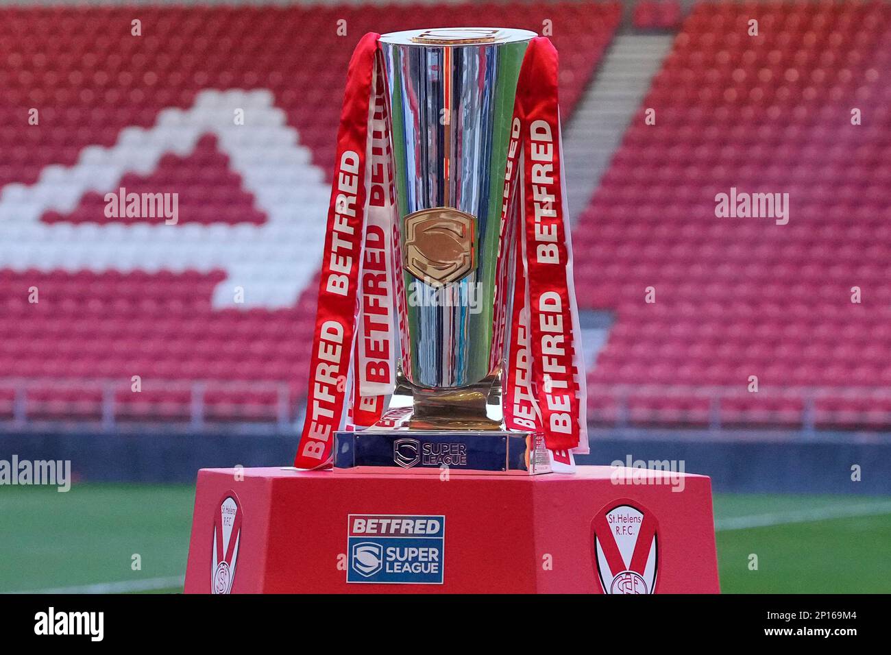 The betfred super league trophy on display hi-res stock photography and ...
