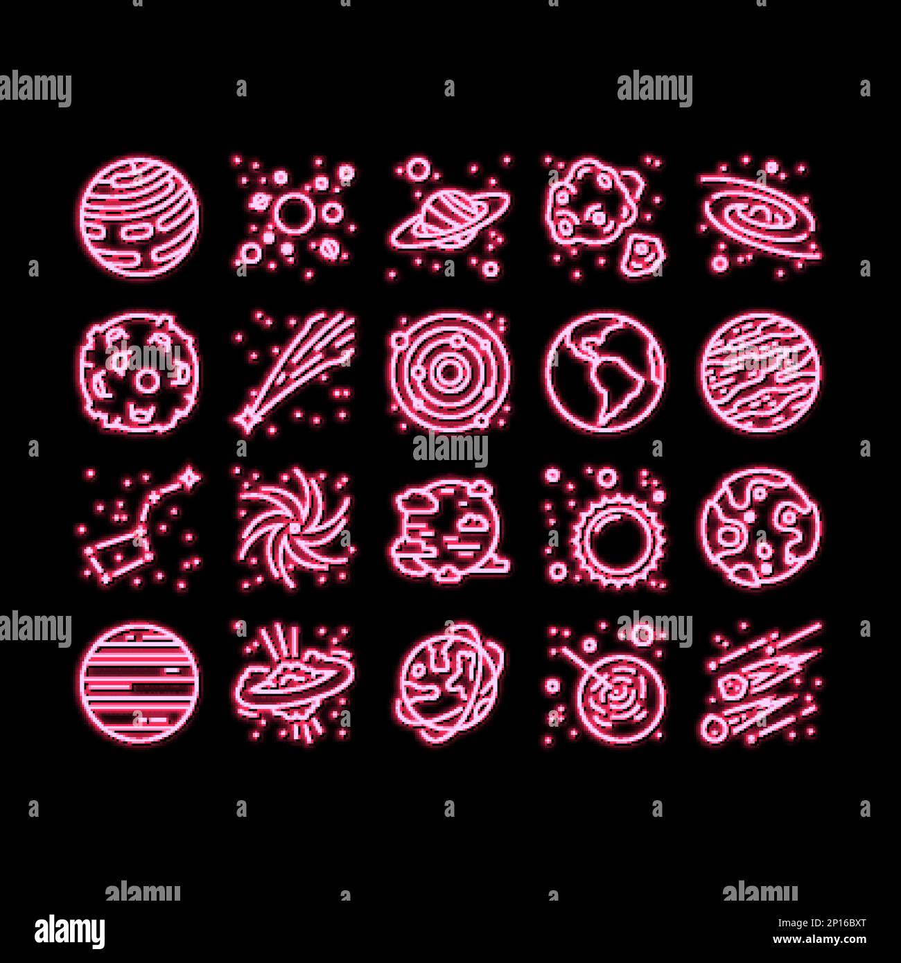 Galaxy System Space neon glow icon illustration Stock Vector Image ...