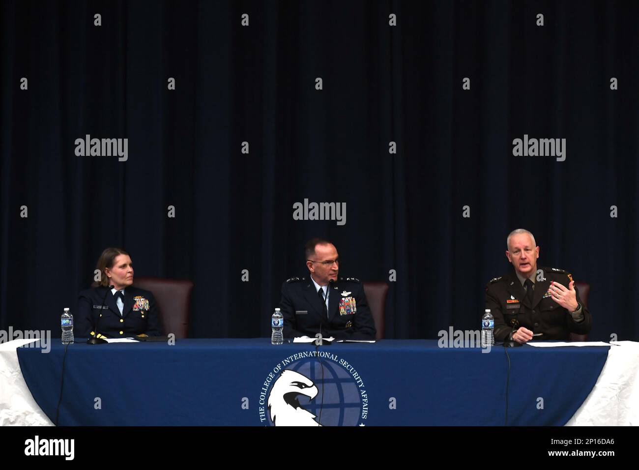 Army Lt. Gen. Jon Jensen, right, the director of the Army National ...