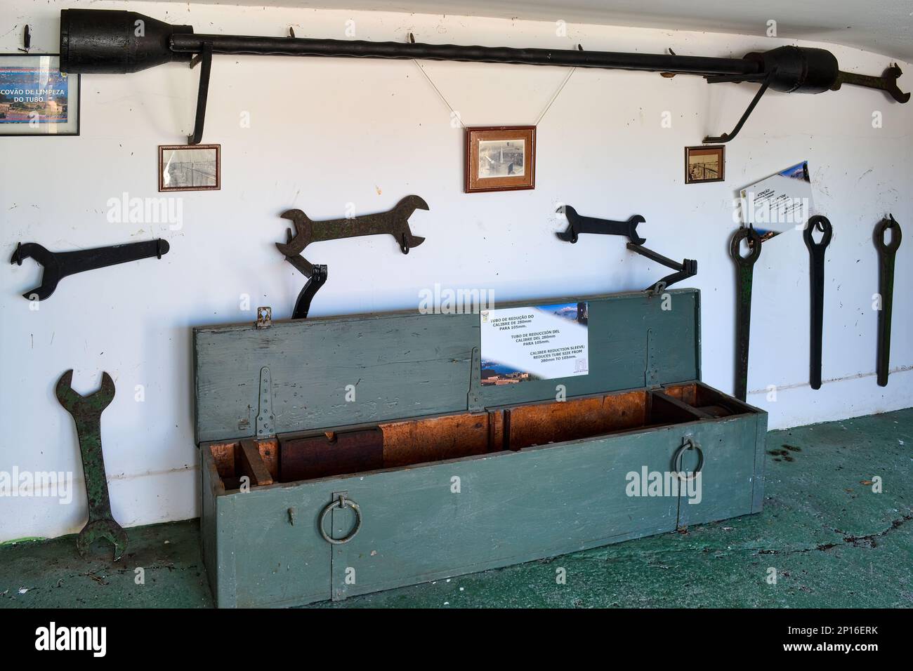 Indoor view of tools used in maintaining the cannons or guns in Fort do ...