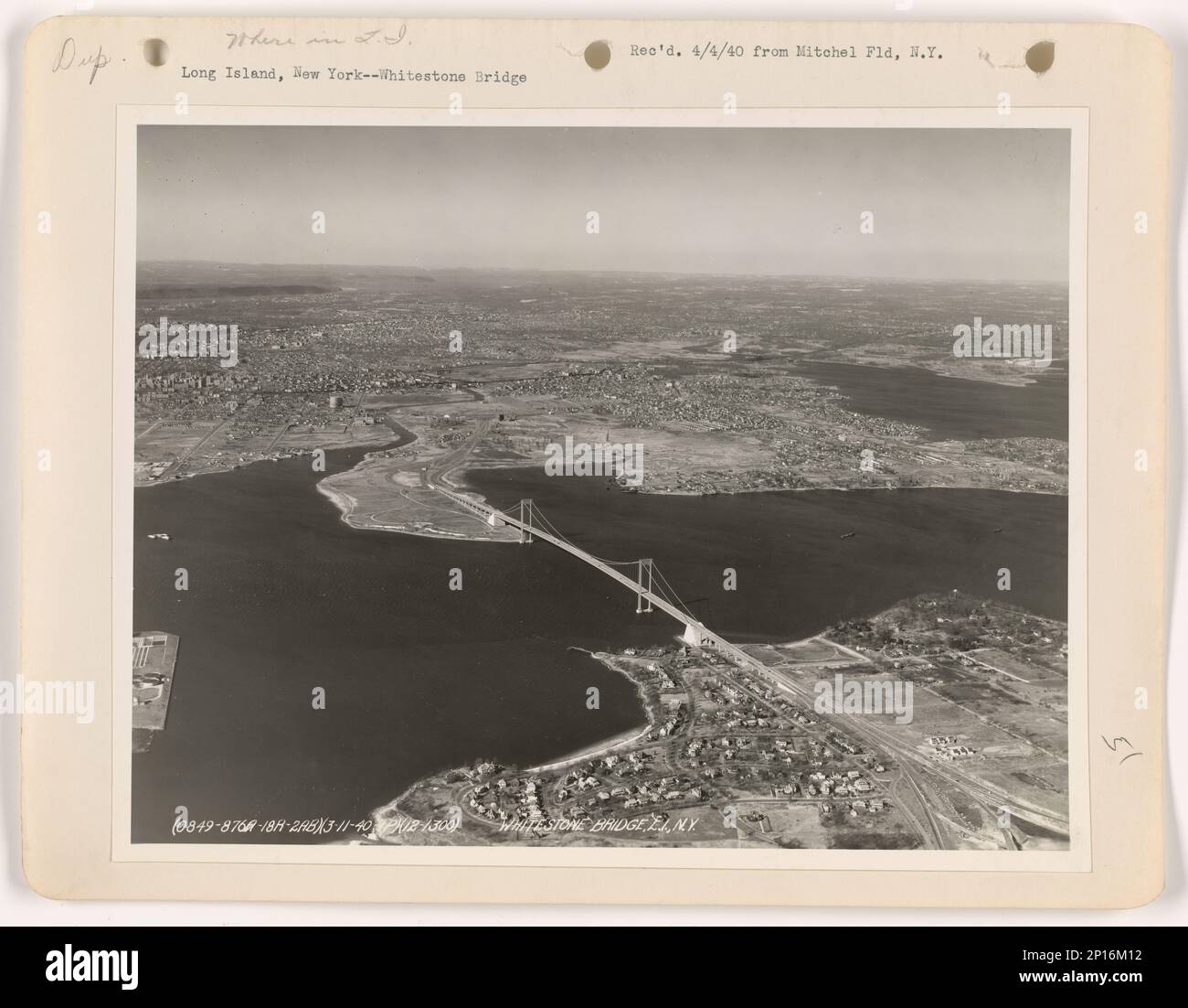 New York - Whitestone Bridge, Aerial Photograph Stock Photo - Alamy