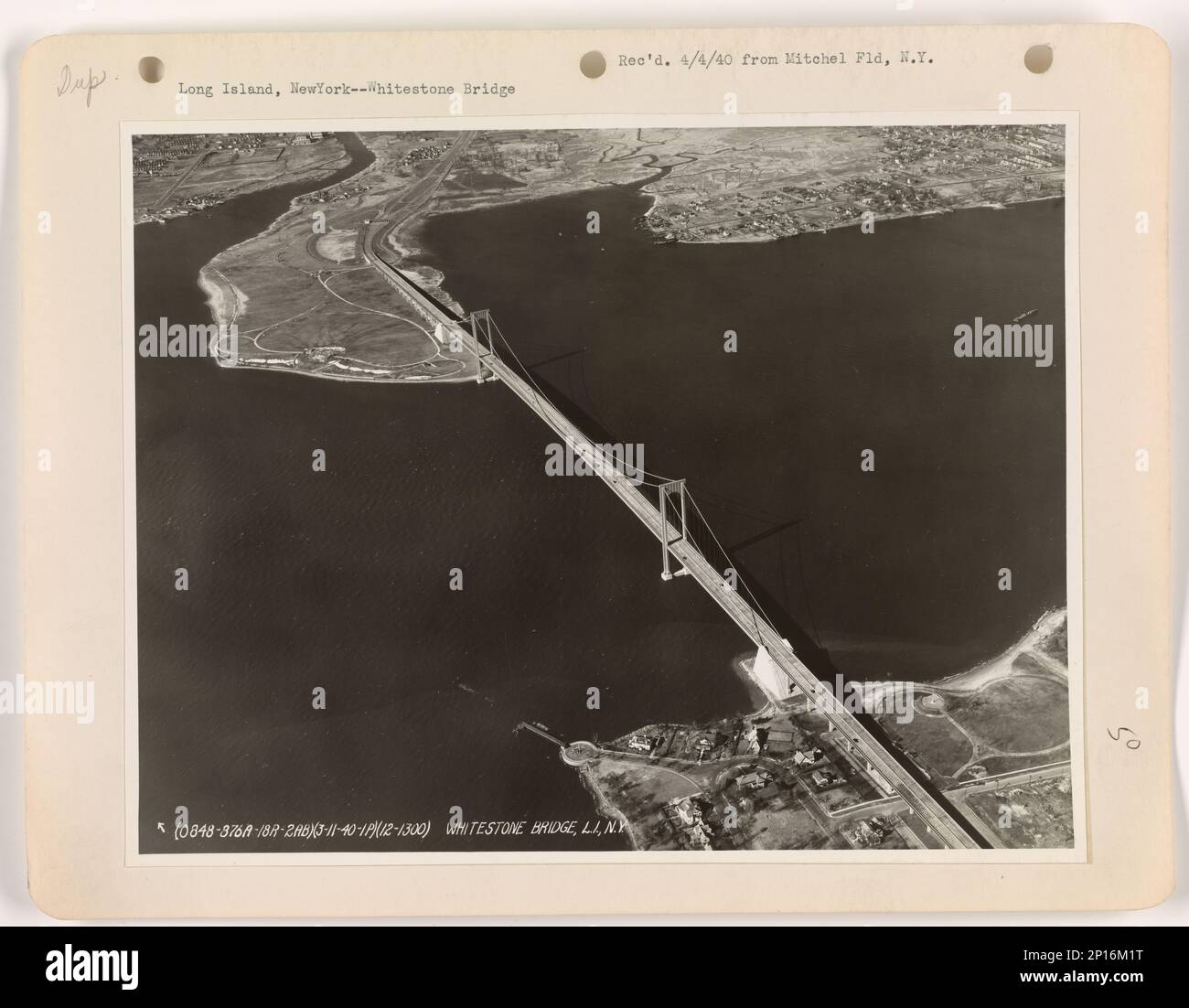 New York - Whitestone Bridge, Aerial Photograph Stock Photo - Alamy