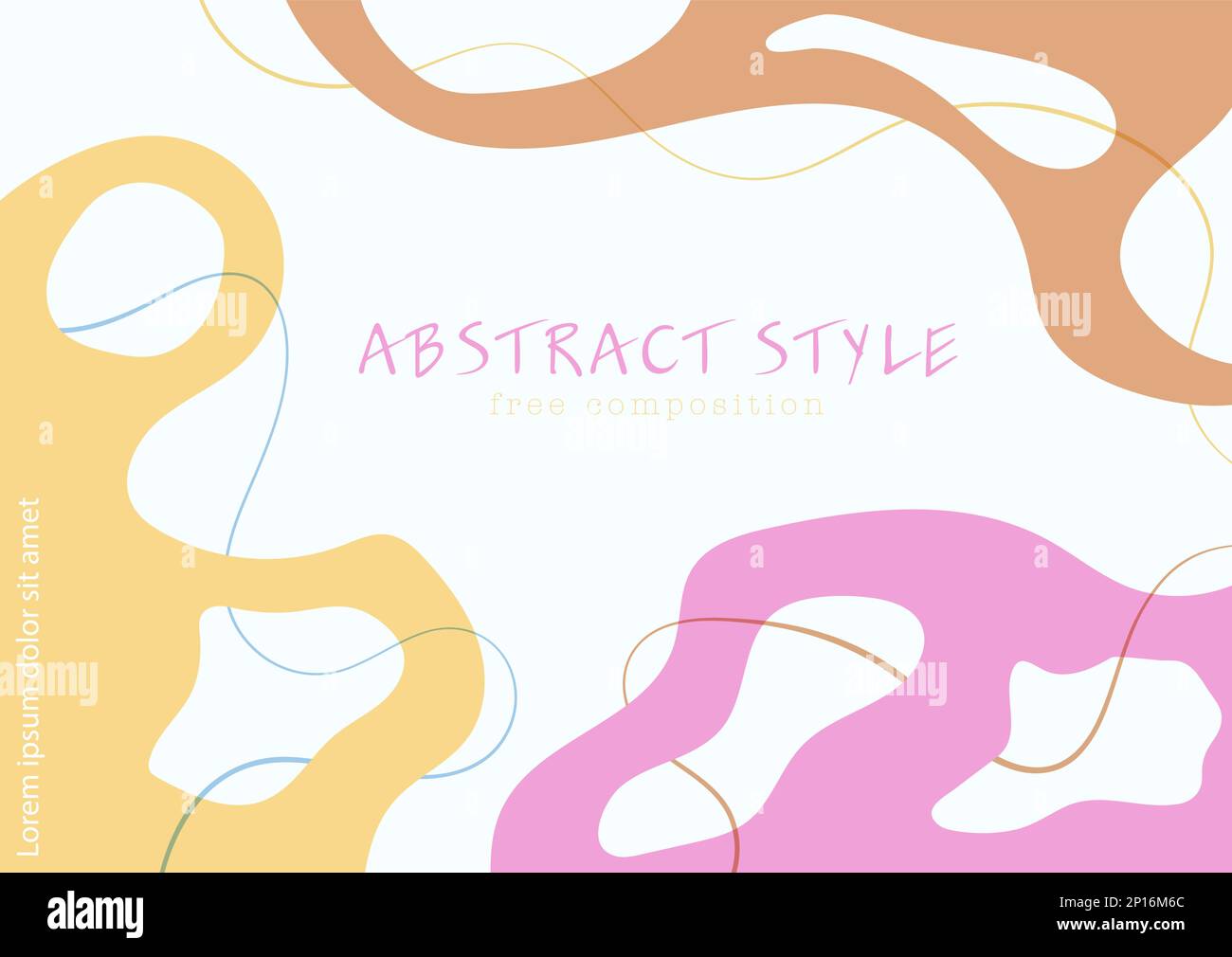 Abstract background with deformed shape and sinuous lines. Simple color ...