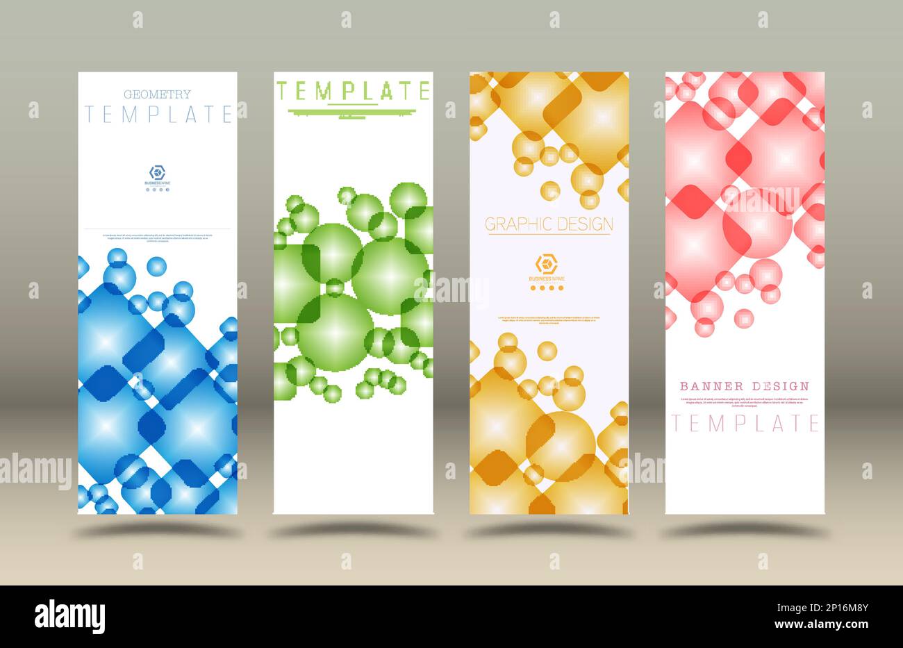 A set of colored geometric backgrounds. The layout of the cover, poster ...