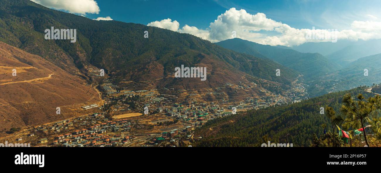 Aerial view of the Valley of capital of Bhutan, Thimphu Stock Photo - Alamy