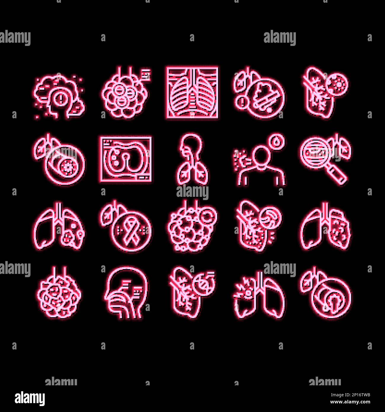 Respiratory Disease neon glow icon illustration Stock Vector Image ...