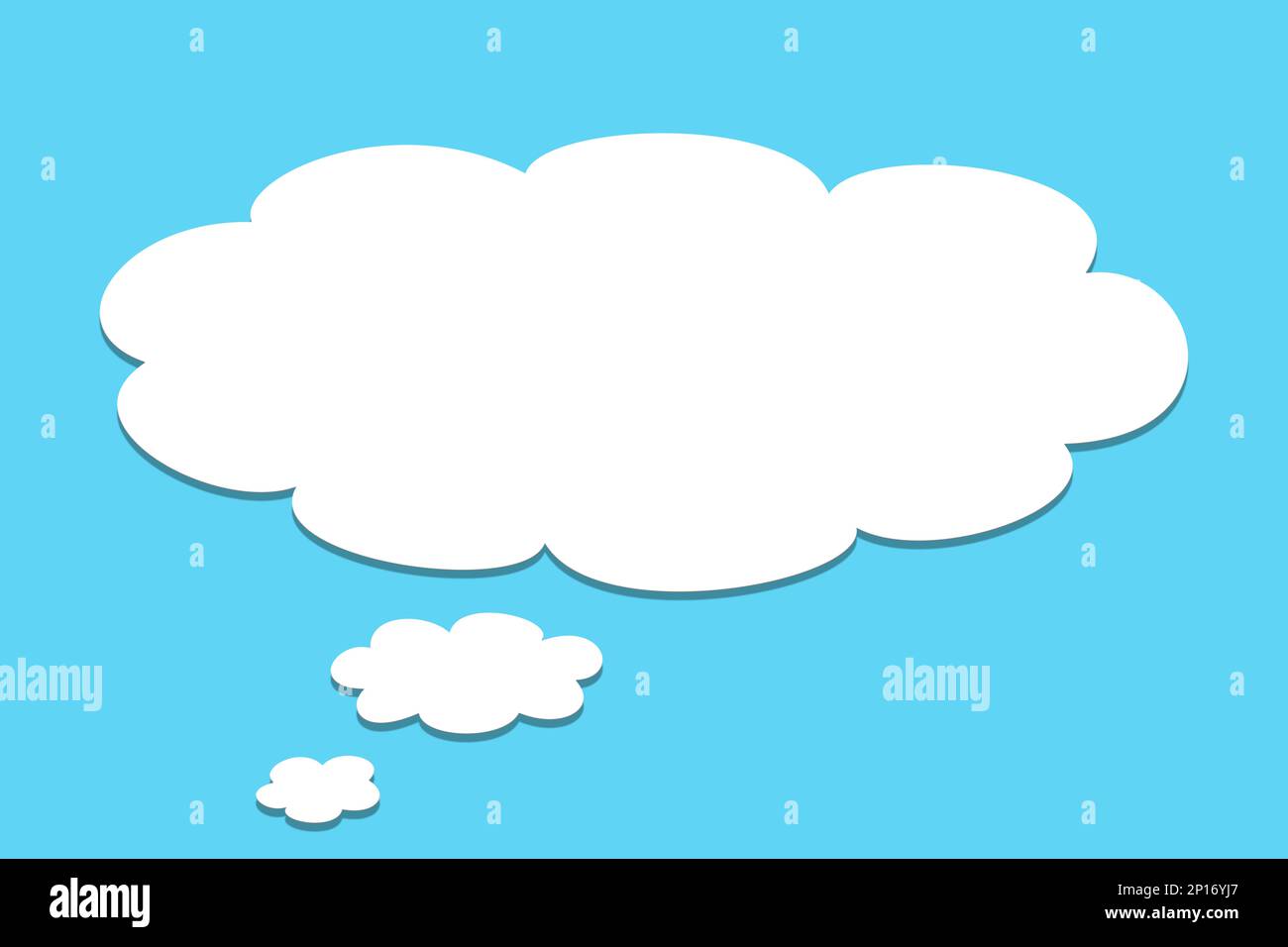 White speech bubble against blue background, 2D illustration Stock ...