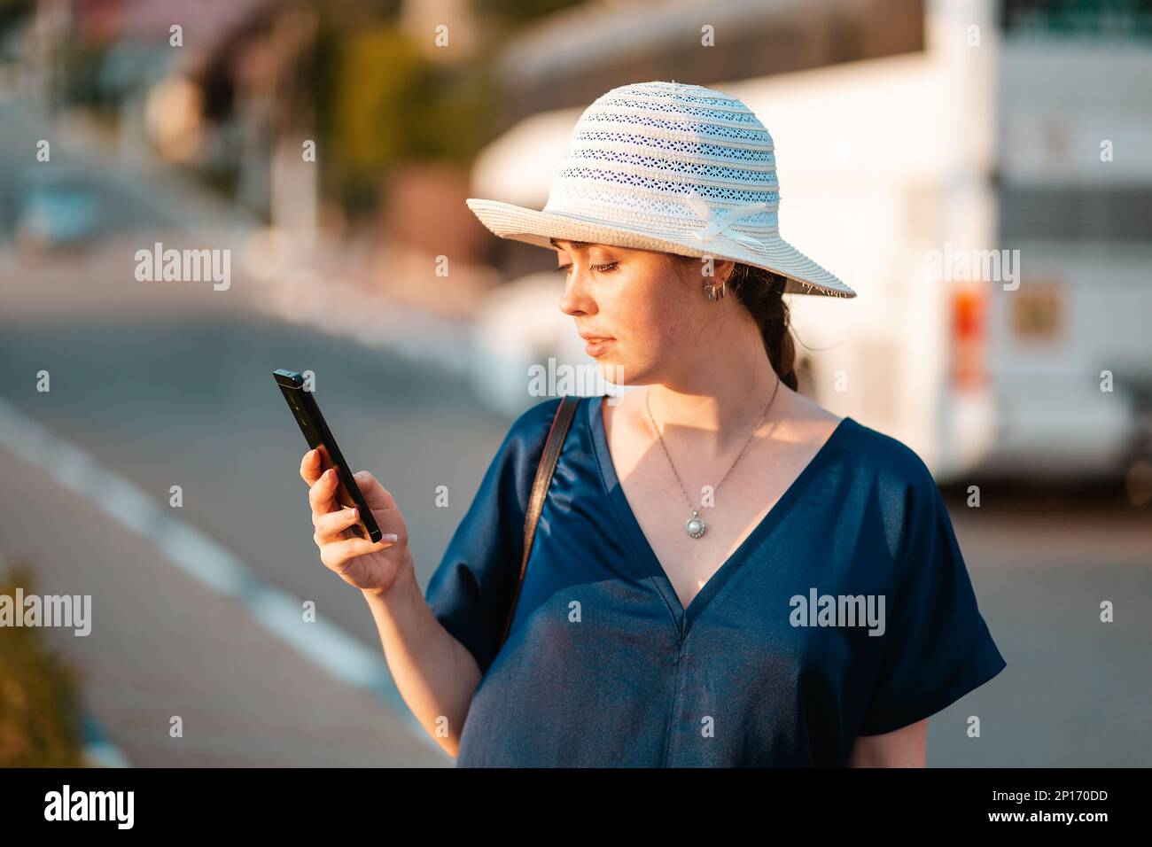 Internet addiction woman uses phone hi-res stock photography and images ...