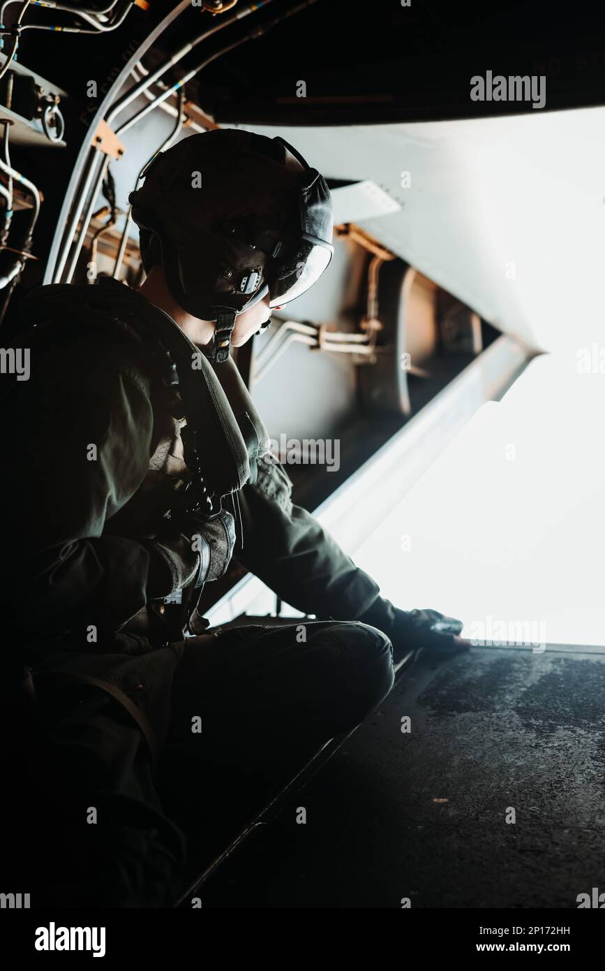 U.S. Marine Corps Sgt. Austin J. Grosz, a Sioux Falls, South Dakota native and crew chief with ...