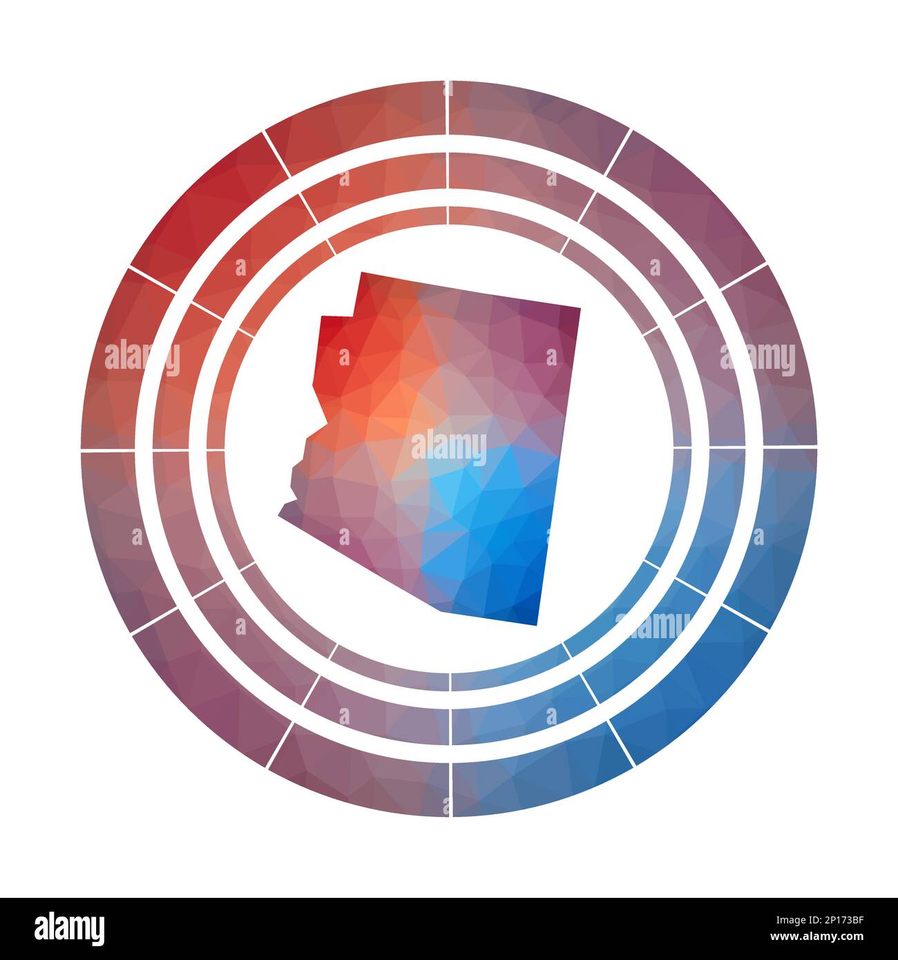 Arizona badge. Bright gradient logo of US state in low poly style Stock ...