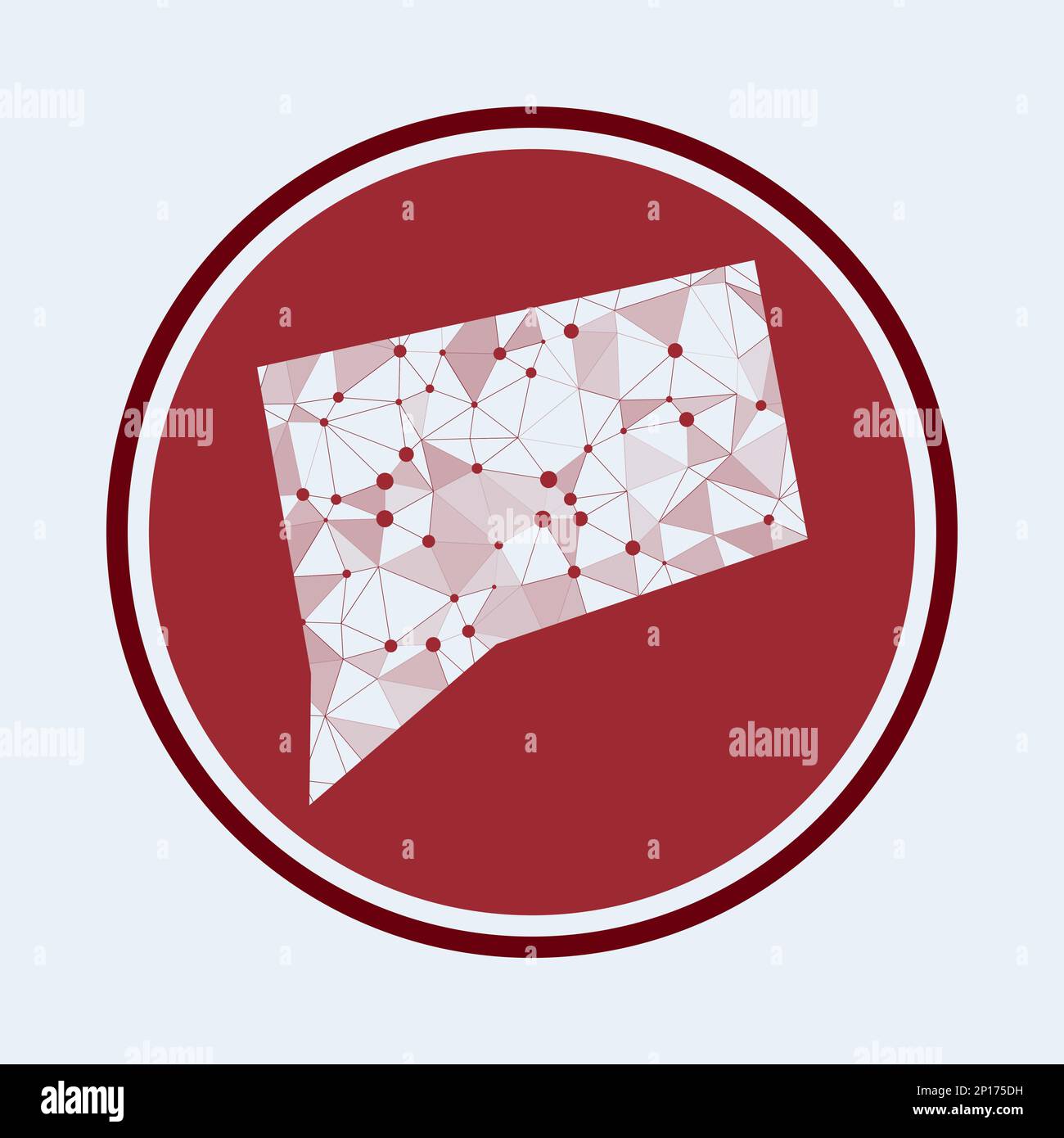 Connecticut icon. Trendy tech logo of the US state. Geometric mesh ...