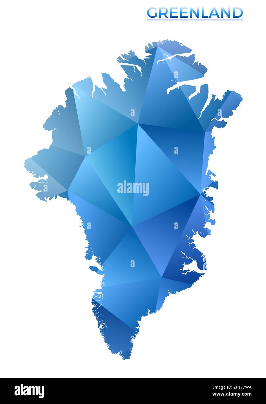 Vector polygonal Greenland map. Vibrant geometric country in low poly style. Attractive ...
