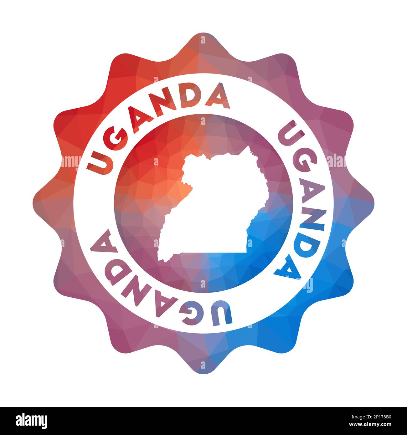 Uganda low poly logo. Colorful gradient travel logo of the country in ...