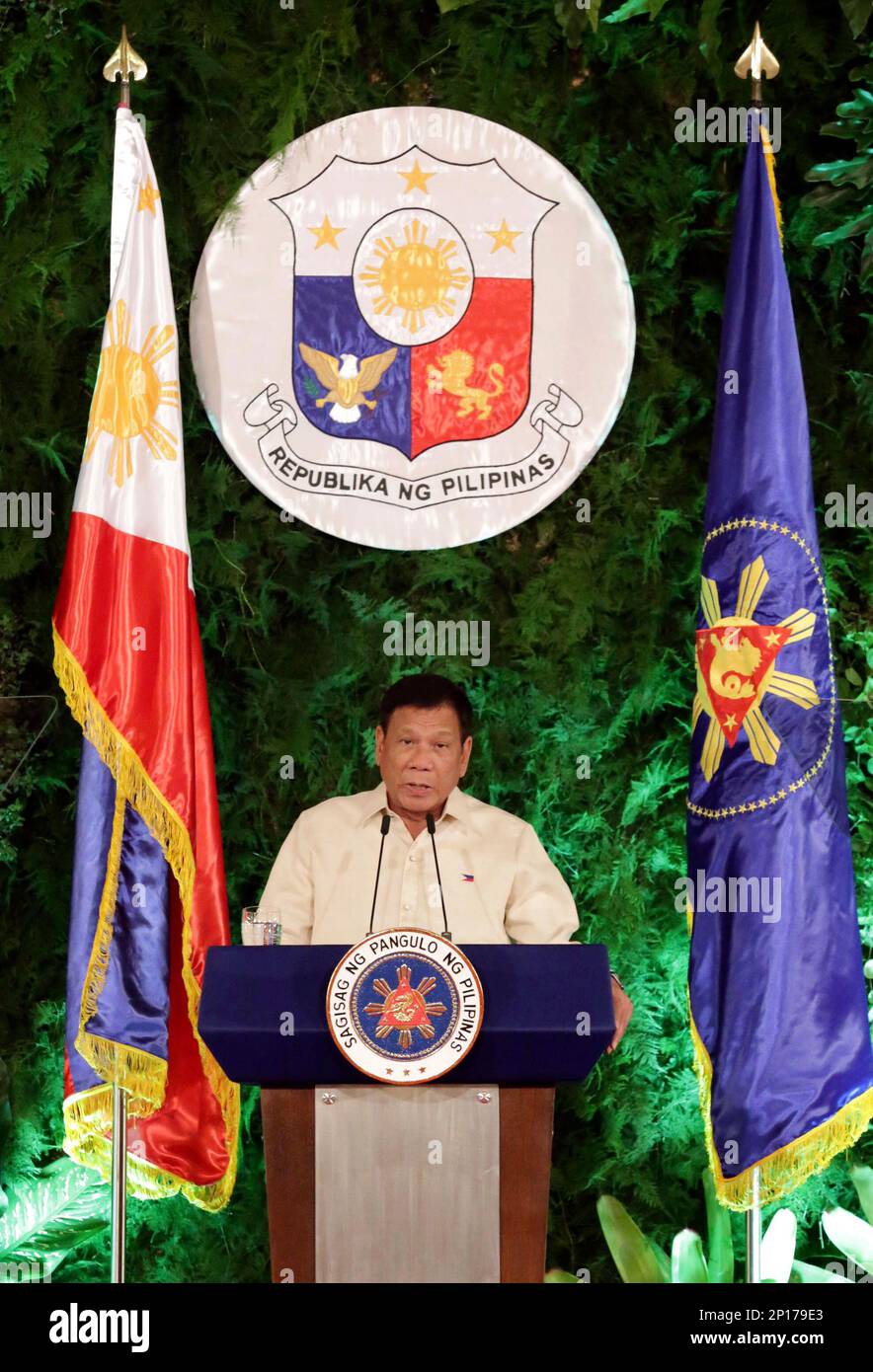 In this photo provided by the News and Information Bureau, Malacanang ...