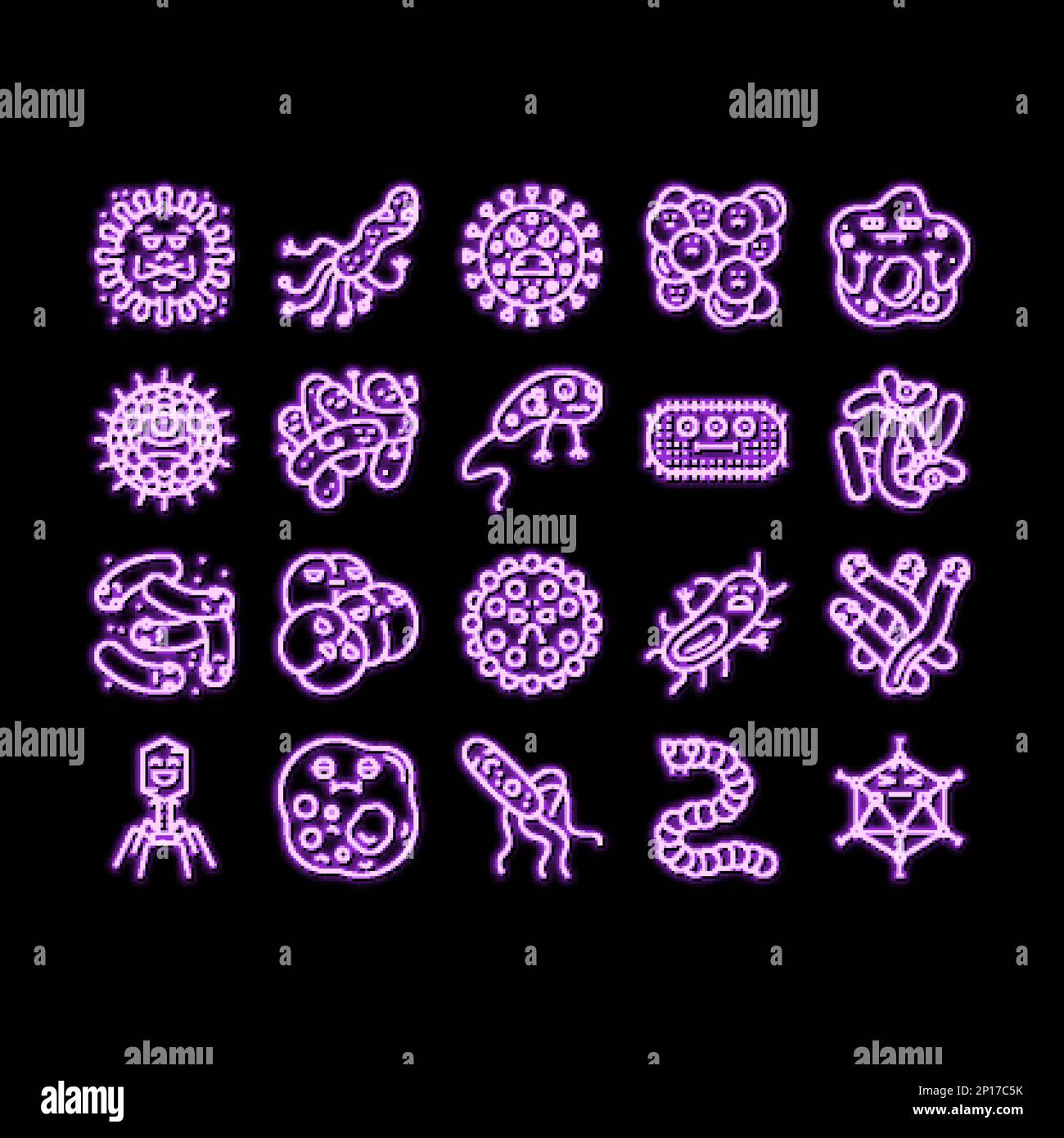 Biology micro bacteria neon hi-res stock photography and images - Alamy