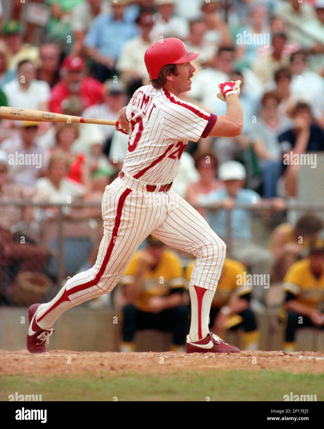 Philadelphia Phillies Mike Schmidt (20) in action during a game from ...