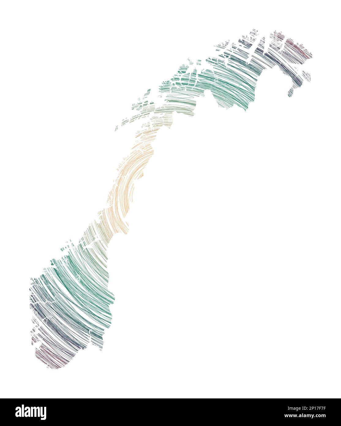 Norway map filled with concentric circles. Sketch style circles in the ...