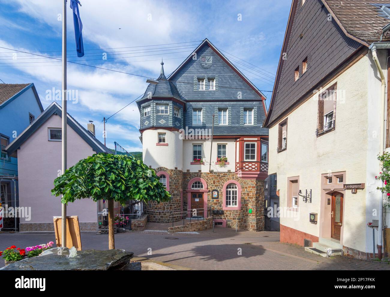 Niederheimbach: Town Hall in Rheintal, Rheinland-Pfalz, Rhineland ...