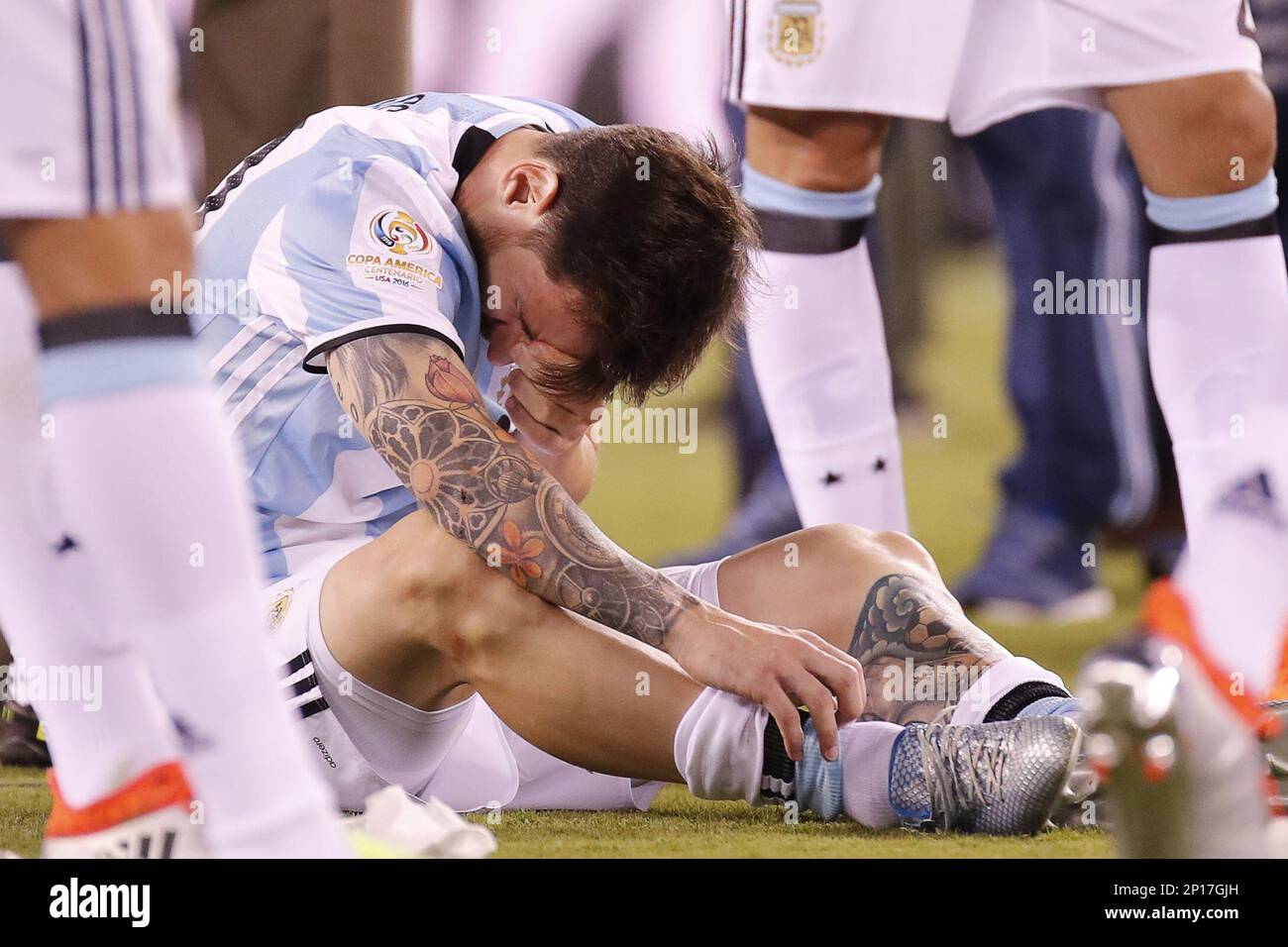 26 June, 2016: Argentina midfielder Lionel Messi (10) expresses his ...