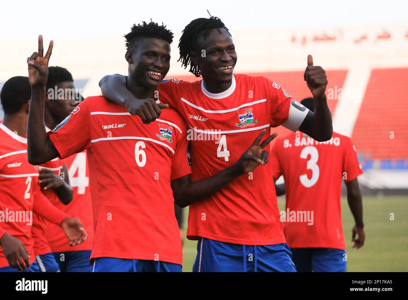 Egypt, Alexandria 03 March 2023 - Mahmudu Bajo of The Gambia celebrate ...