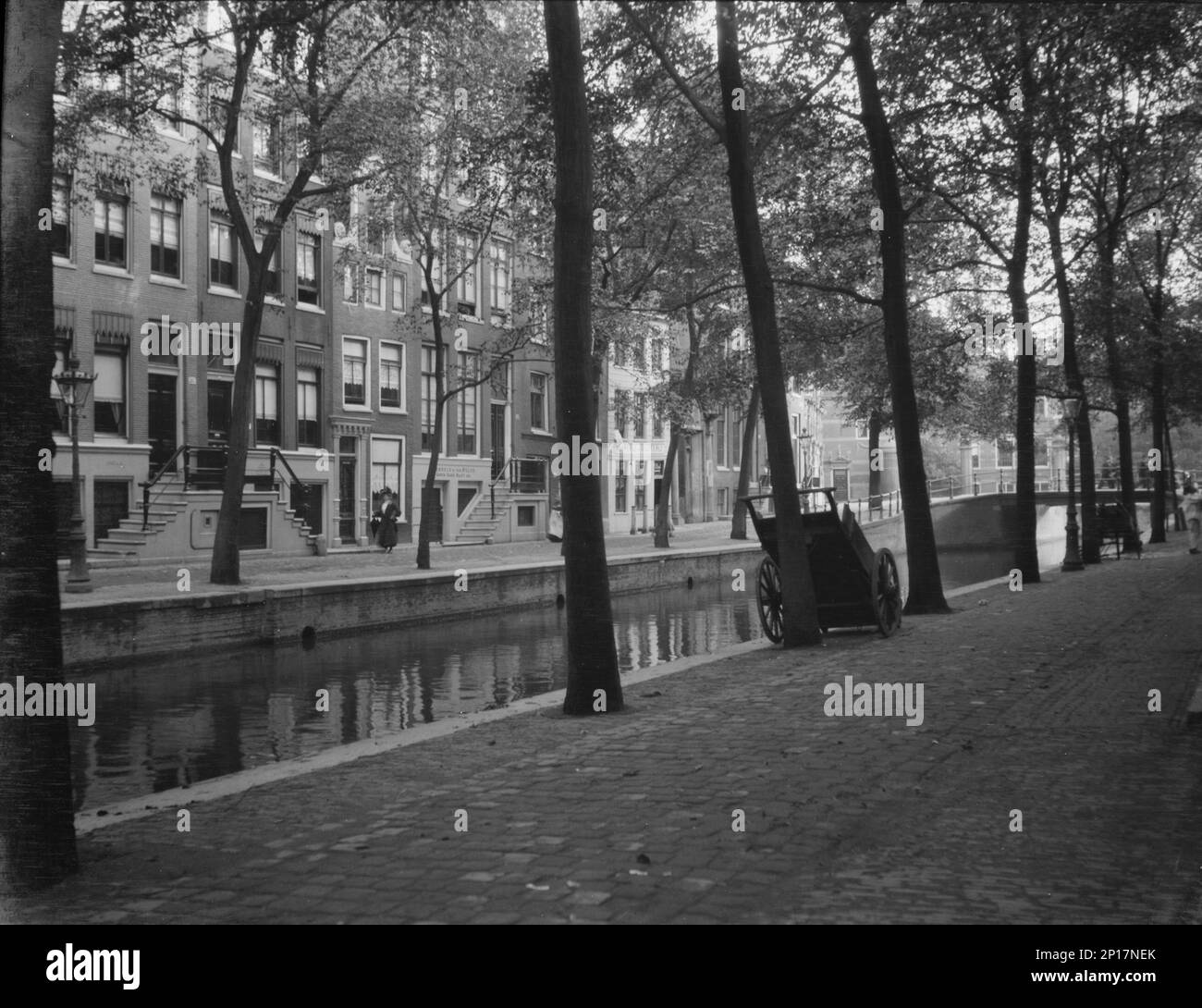 Travel views of Europe, between 1904 and 1938. Canal with pub and ...