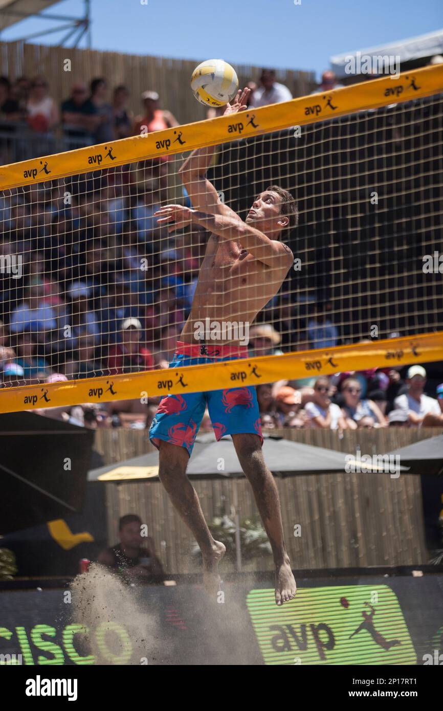 25 June 2016: Trevor Crabb tries to score during the AVP San Francisco ...