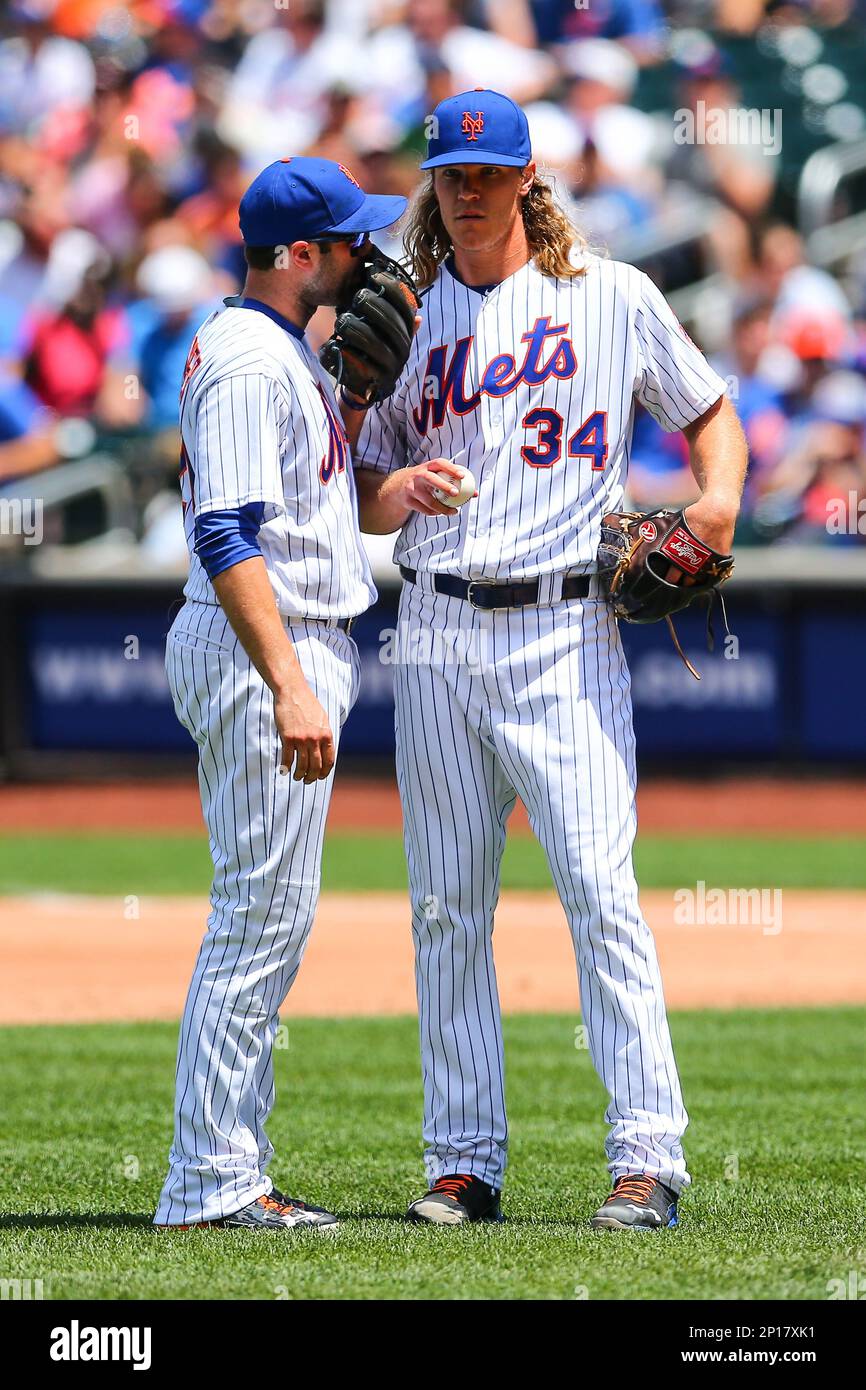 22 JUN 2016: New York Mets starting pitcher Noah Syndergaard (34) talks ...
