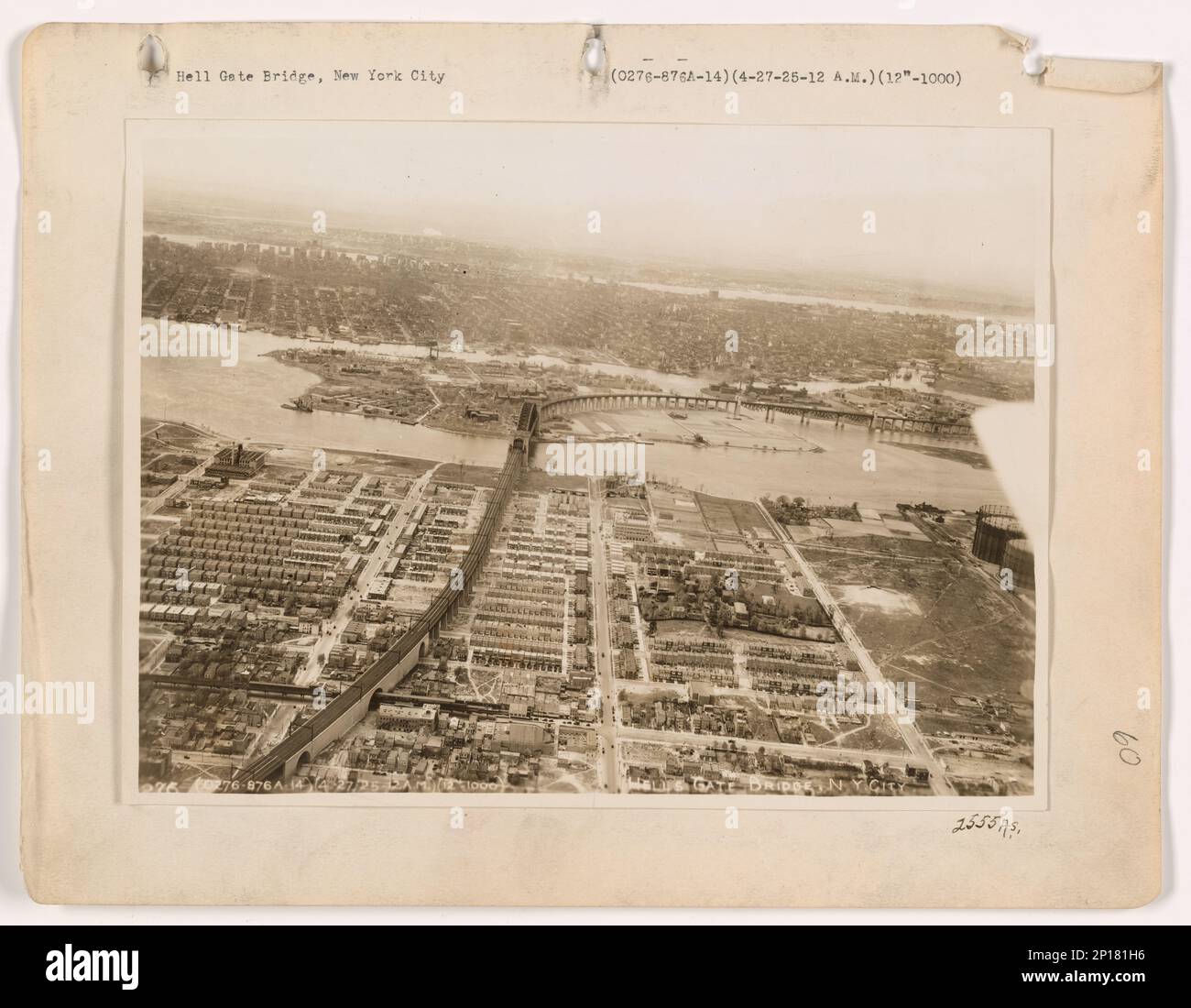 New York - Hell Gate Bridge, Aerial Photograph Stock Photo - Alamy