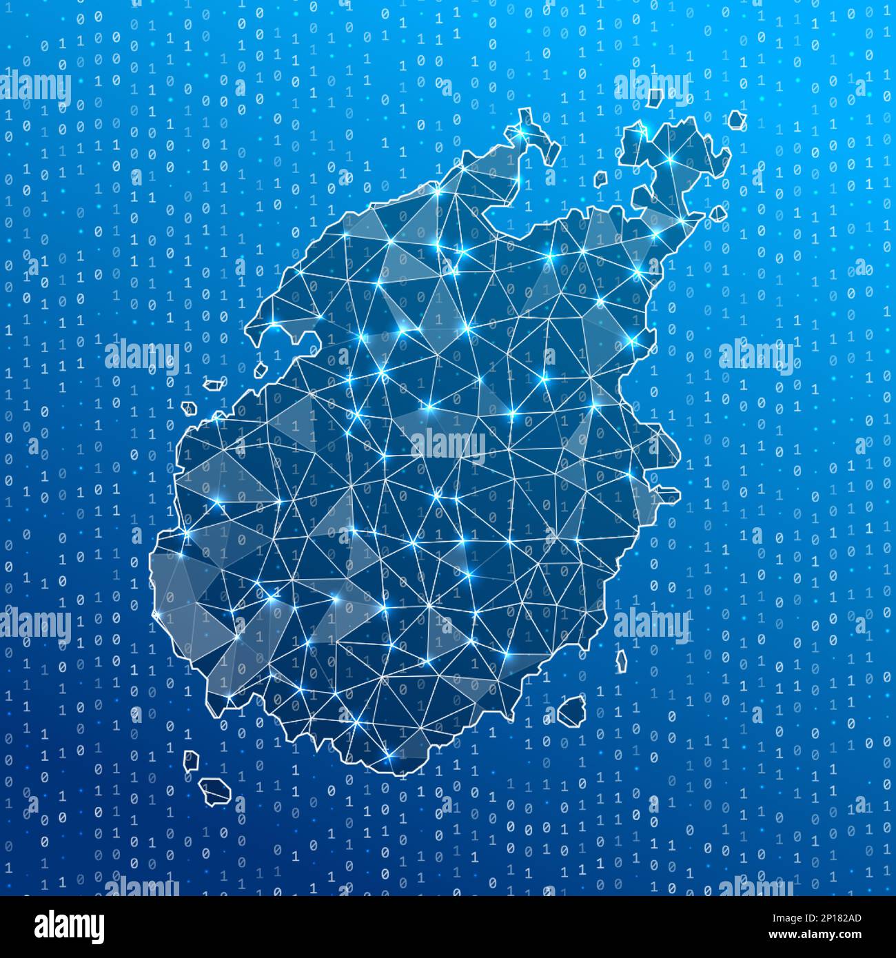 Network map of Paros. Island digital connections map. Technology ...