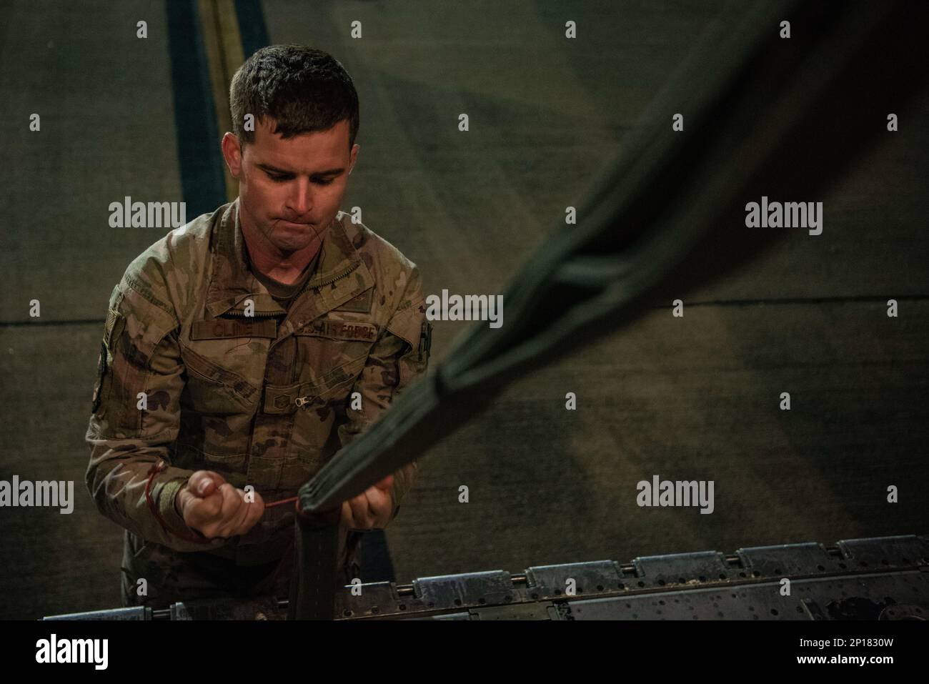 U.S. Air Force Master Sgt. Andy Cline, 40th Airlift Squadron loadmaster ...