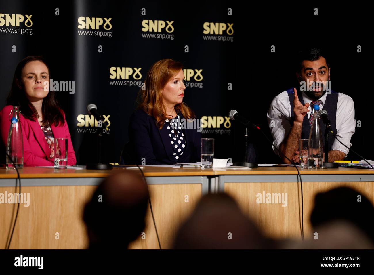 Kate Forbes, Ash Regan and Humza Yousaf taking part in the SNP ...