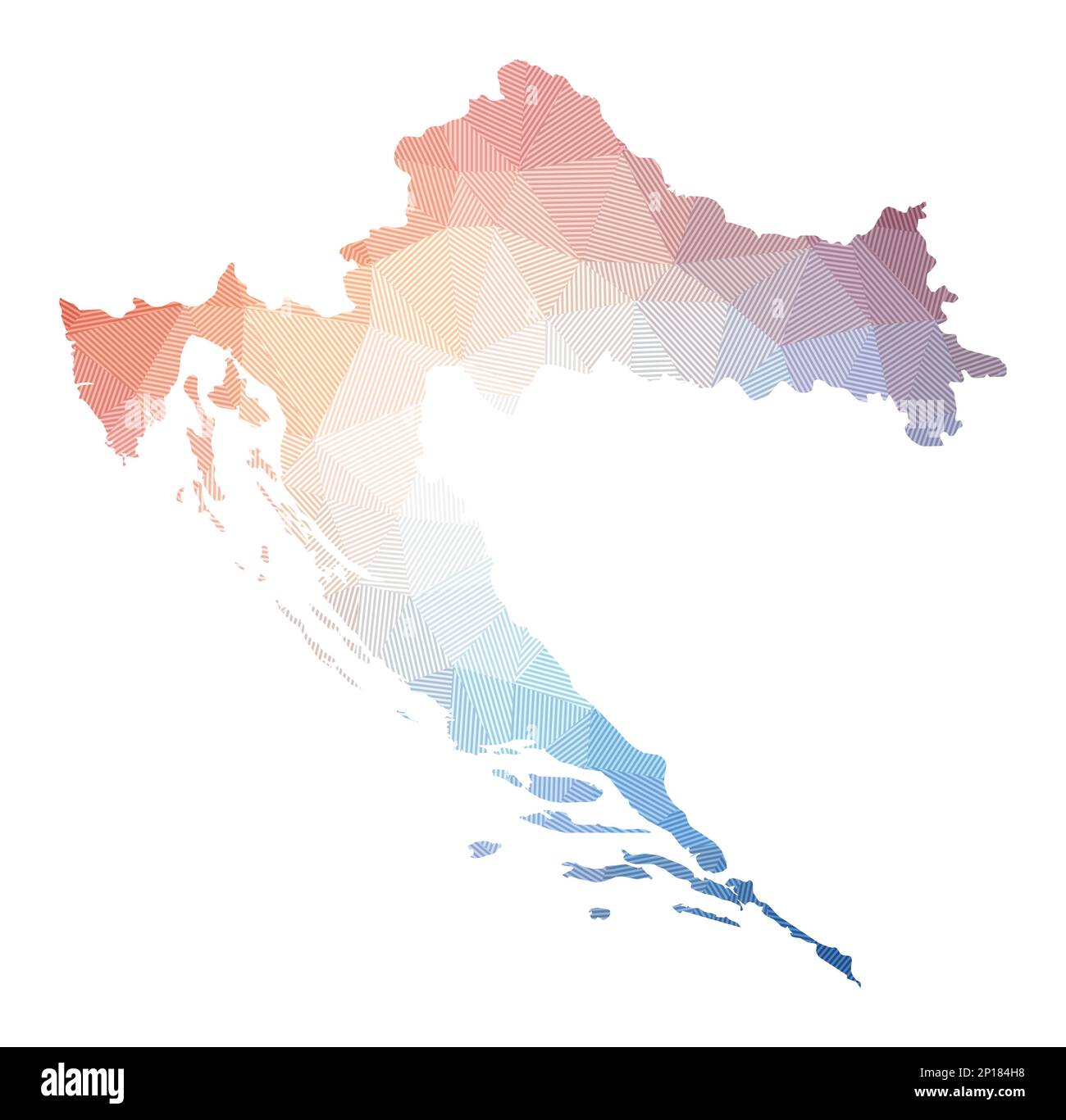 Map of Croatia. Low poly illustration of the country. Geometric design ...