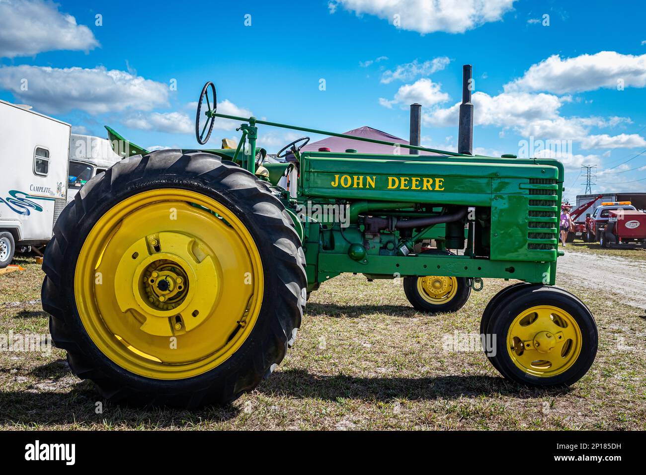 Fort Meade, FL - February 24, 2022: Low perspective side view of a 1943 ...