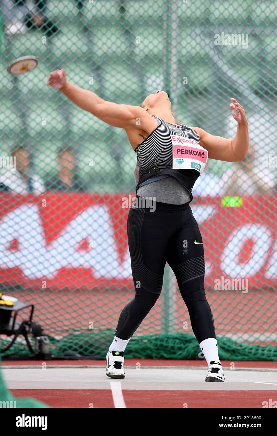 Sandra Perkovic (CRO) wins the women's discus at 220-2 (67.10m) in the ...