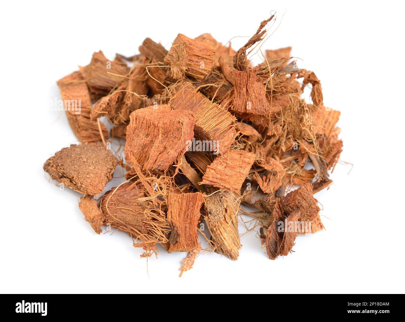Coconut Coir chips Isolated on White Background Stock Photo - Alamy