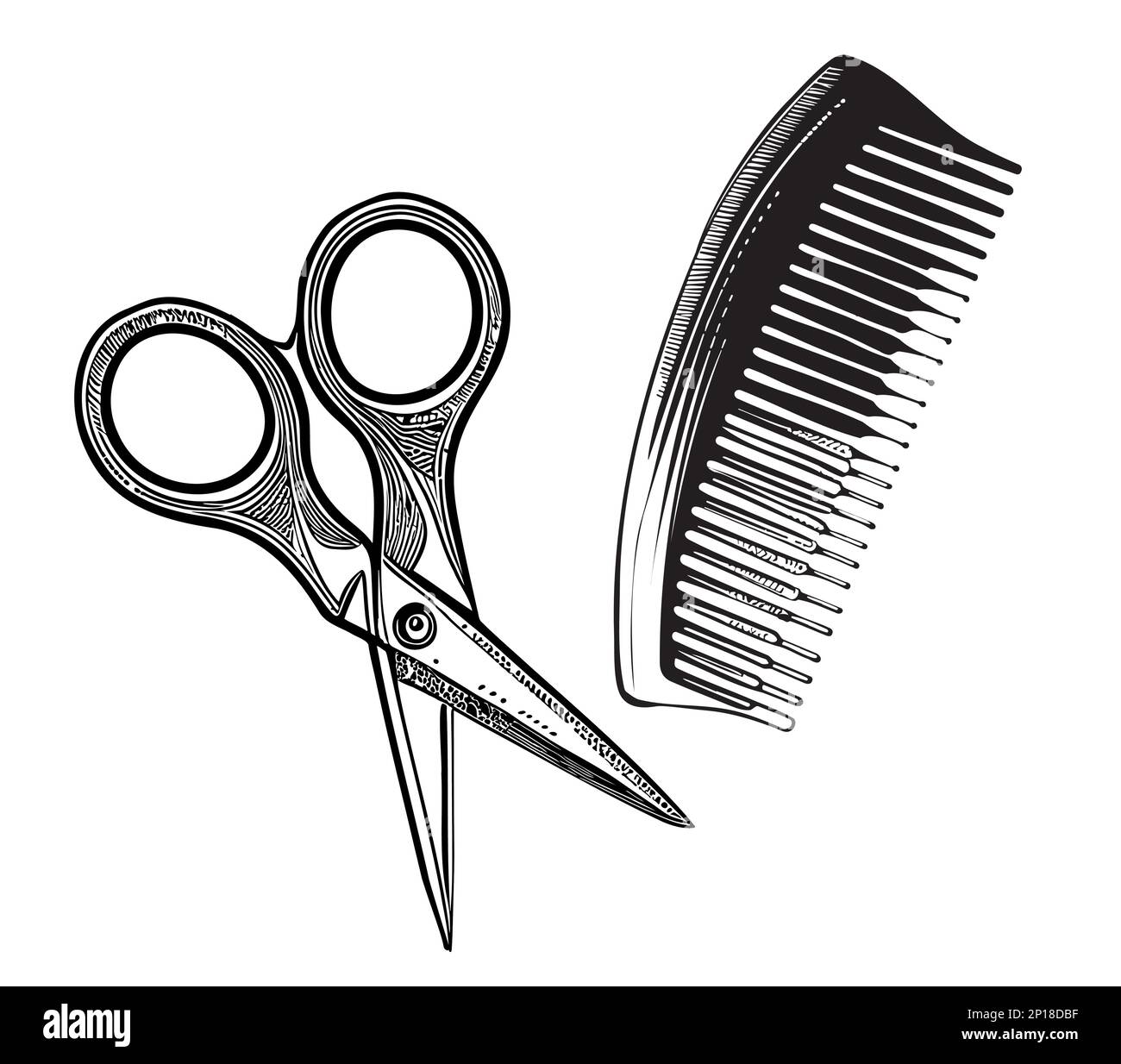 Girl combing her hair drawing hi-res stock photography and images - Alamy