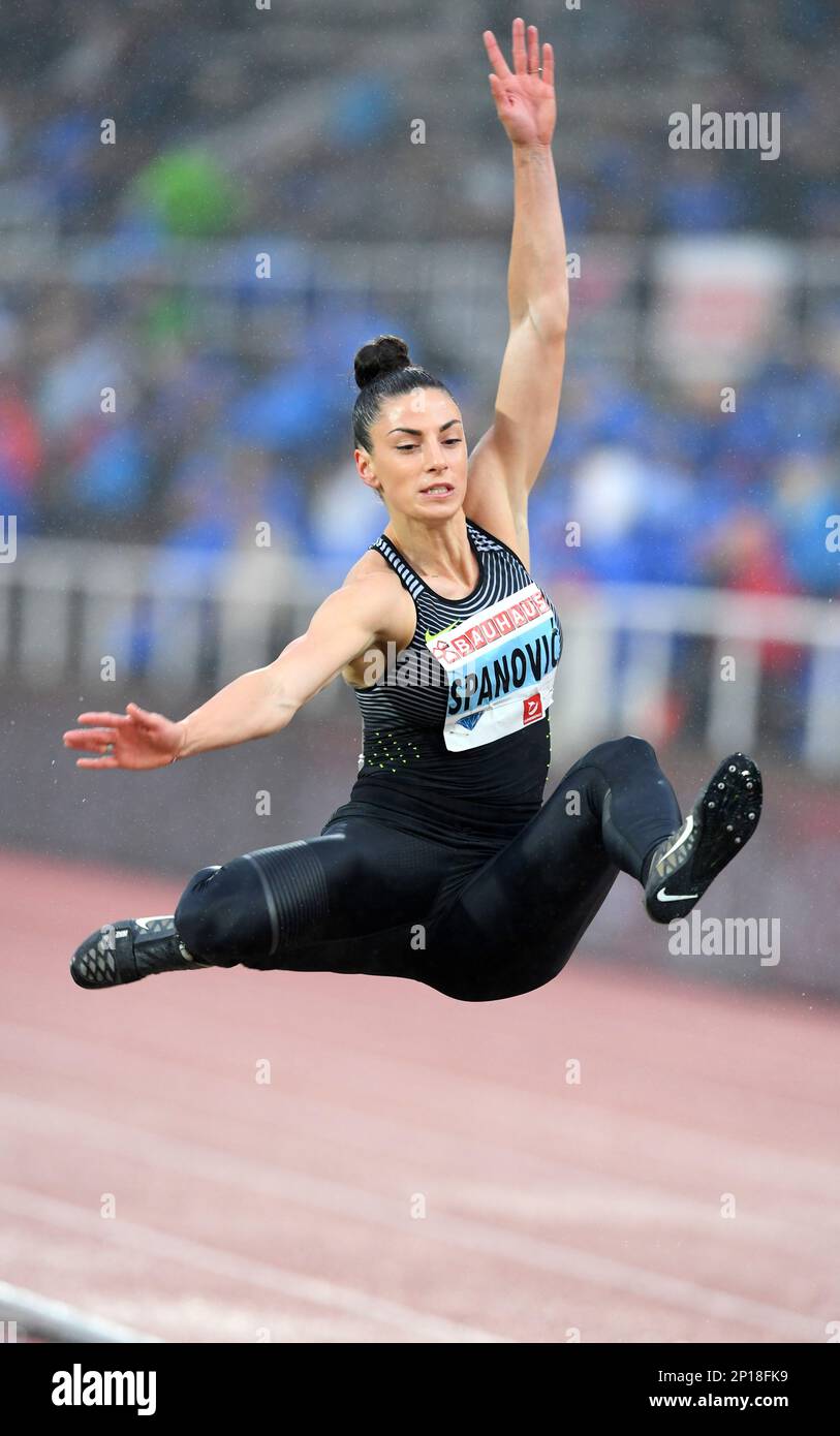 Jun 16, 2016; Stockholm, Sweden; Ivana Spanovic (SRB) wins the women's long jump at 22-7Â¾ (6 ...