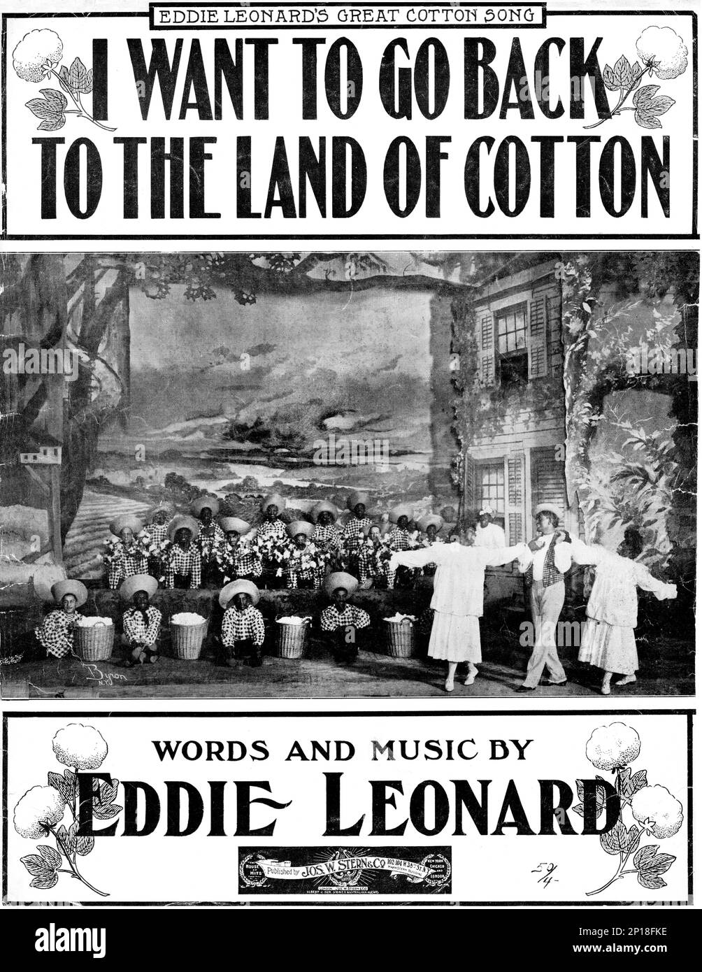 I Want to Go Back to the Land of Cotton, 1908 Sheet music Stock Photo ...