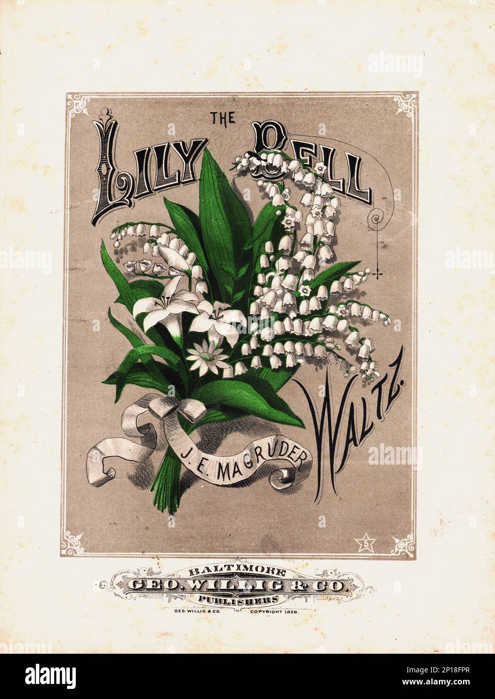 Lily Bell, 1878 Chromolithographed Sheet Music Stock Photo - Alamy