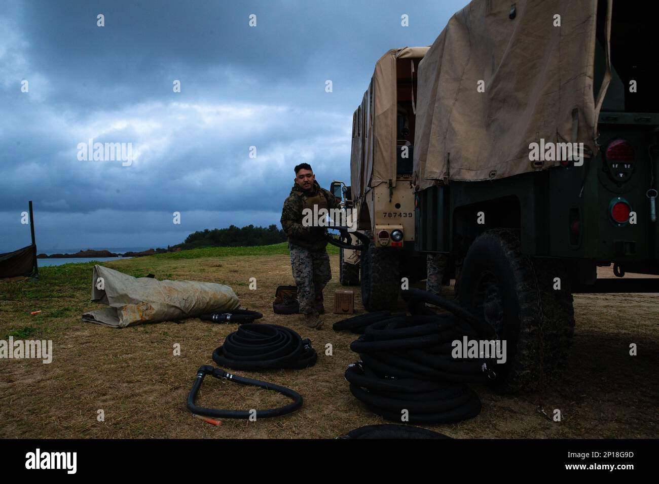 U.S. Marine Corps Lance Cpl. Severo Luna, a water support technician ...