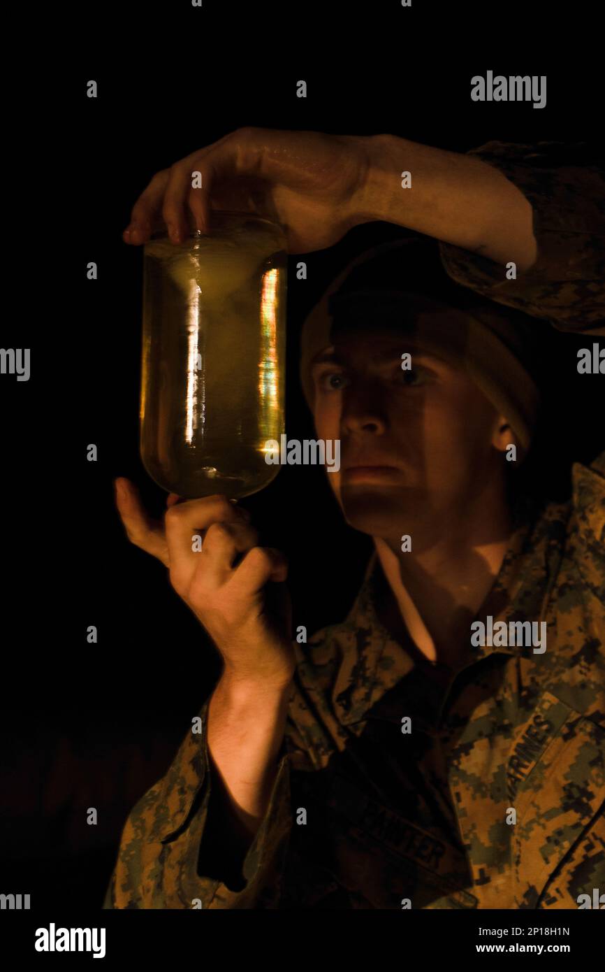 U.S. Marine Corps Cpl. Yaroslav Painter, a petroleum laboratory ...