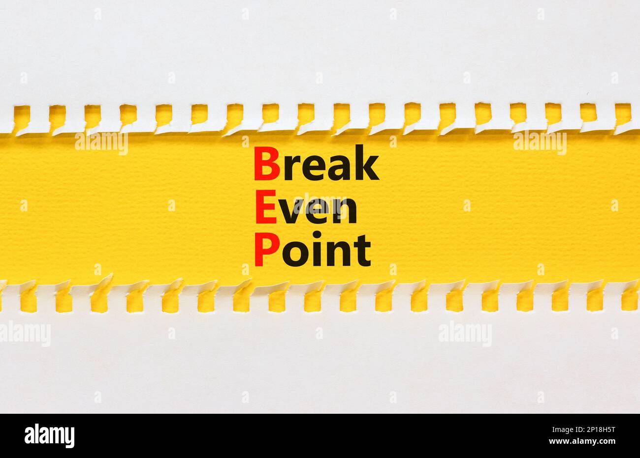 BEP break even point symbol. Concept words BEP break even point on ...